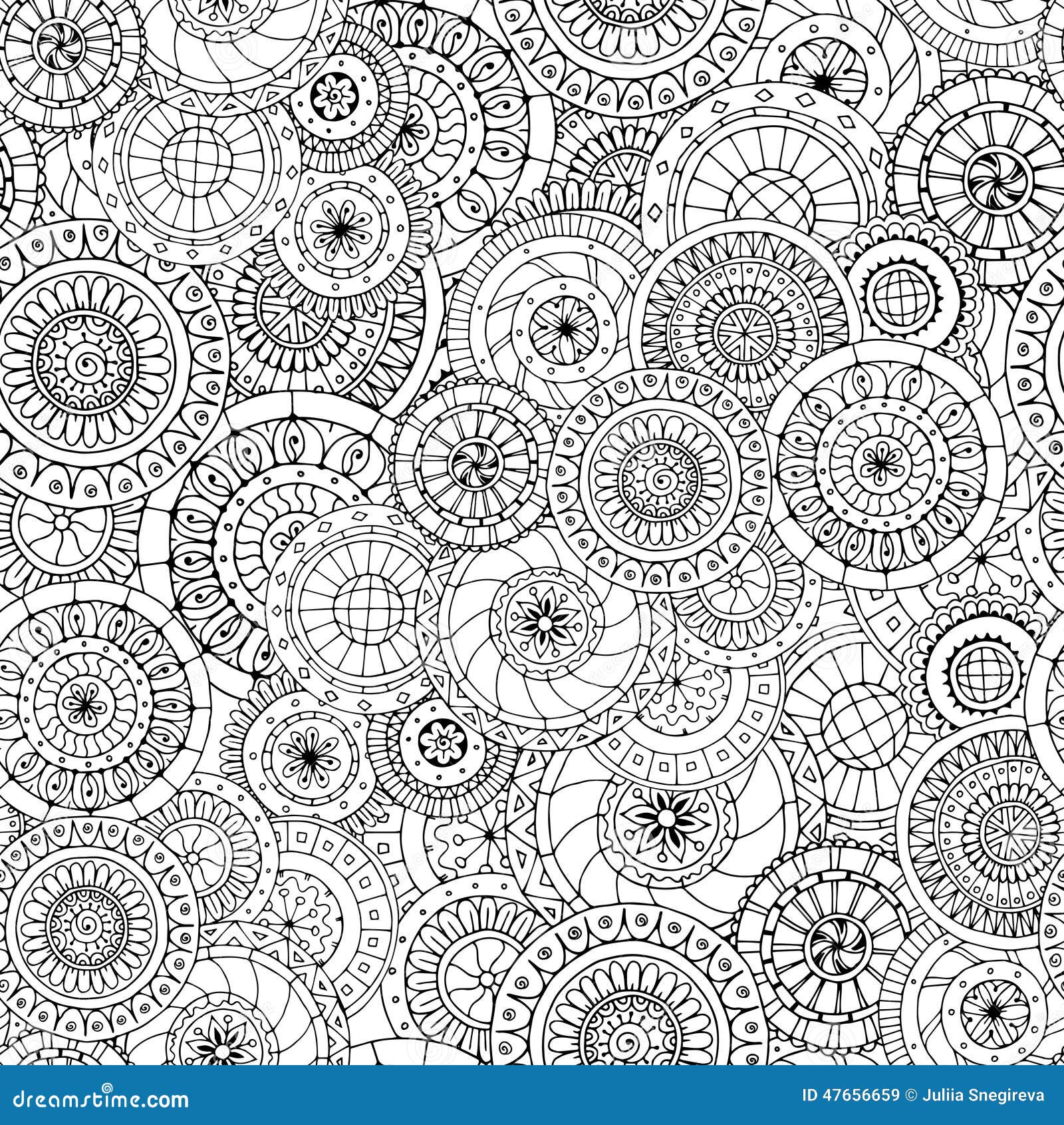 Seamless Floral Doddle Pattern and Cucumbers. Stock Illustration ...