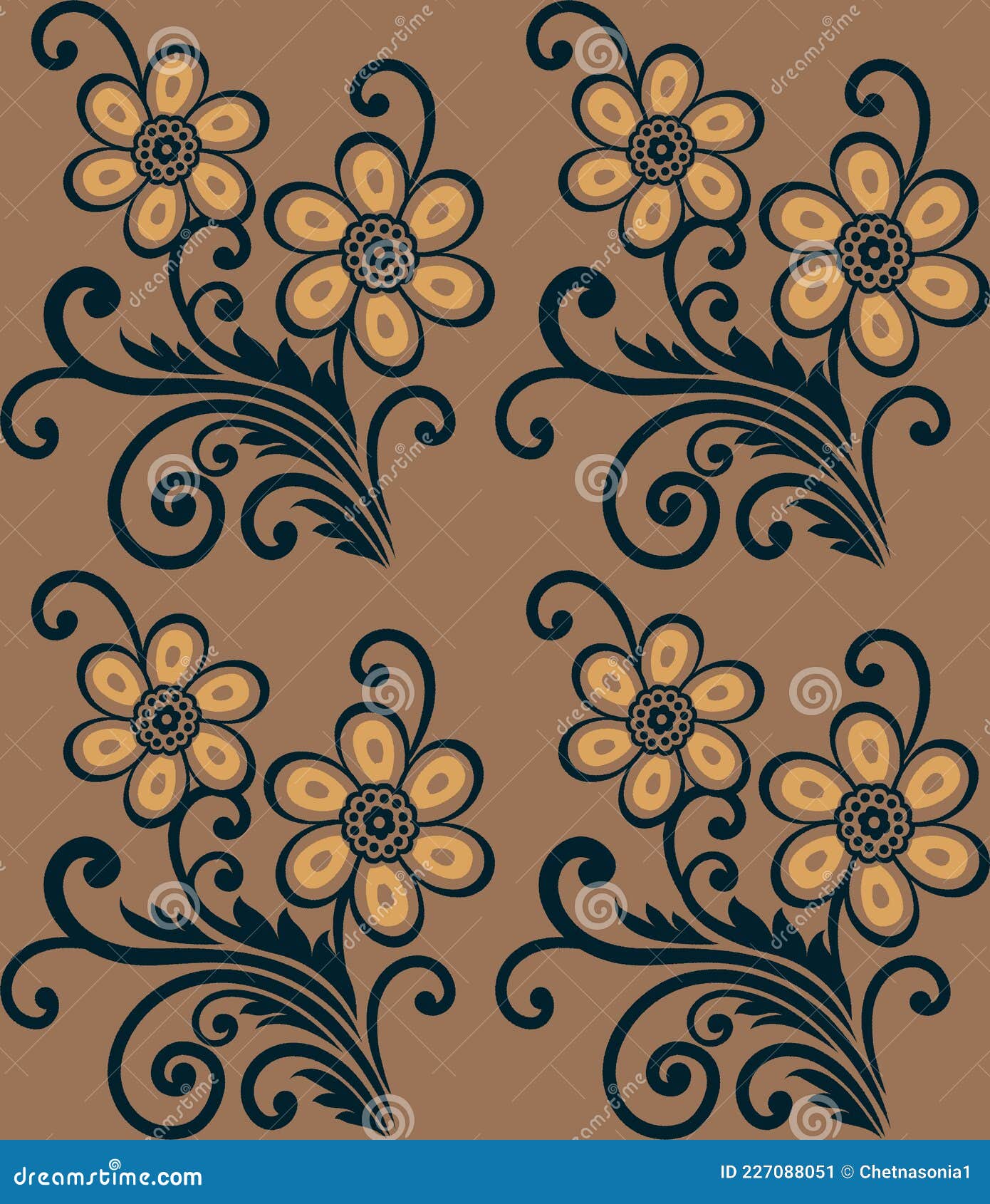 Seamless Floral Flower Design Background Stock Illustration ...