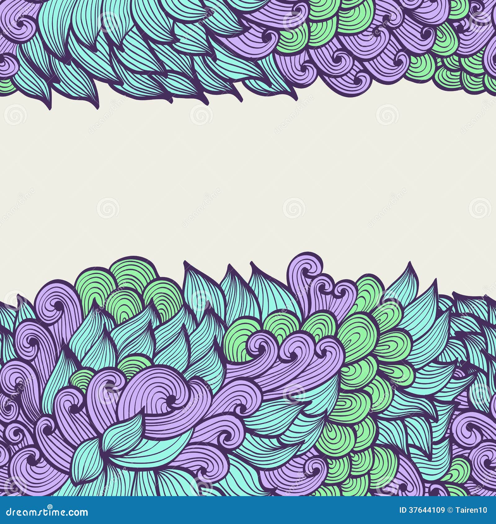 Seamless Floral Frame with Horizontal Space for Text Stock Vector ...