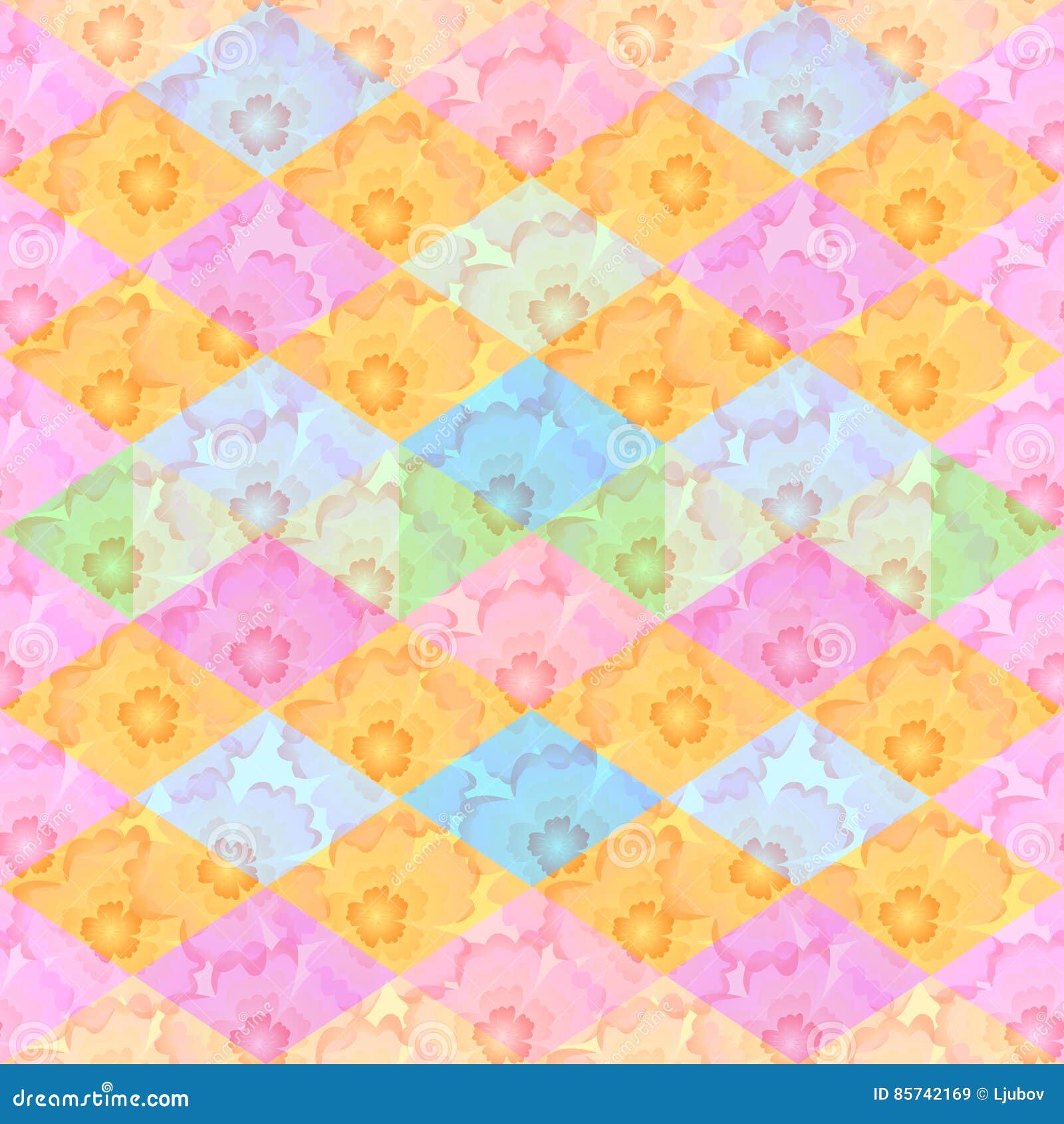 Seamless Floral and Geometric Pattern. Background with Flowers Stock ...