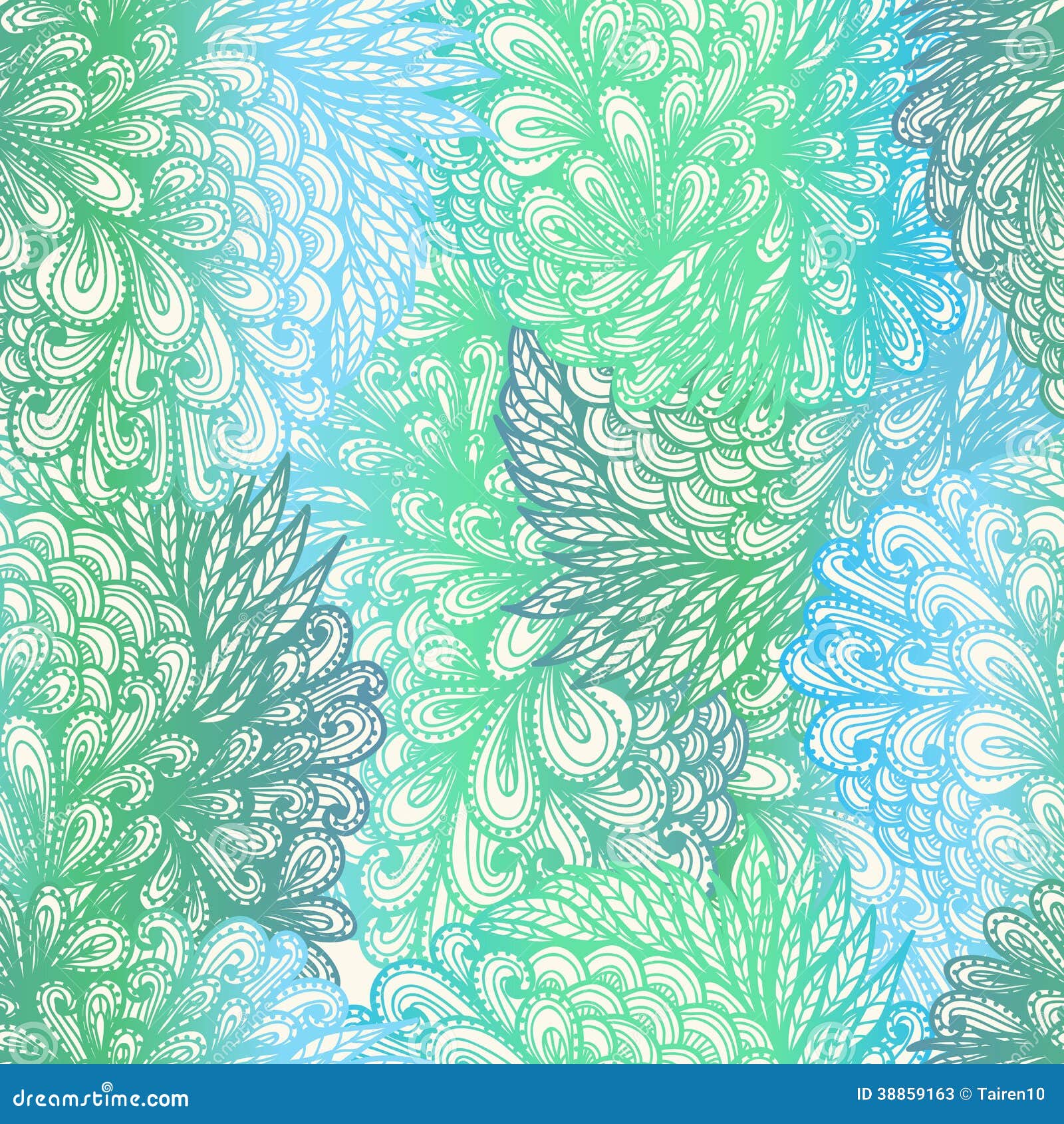 Seamless Floral Gradient Cloudy Pattern Stock Vector - Illustration of ...