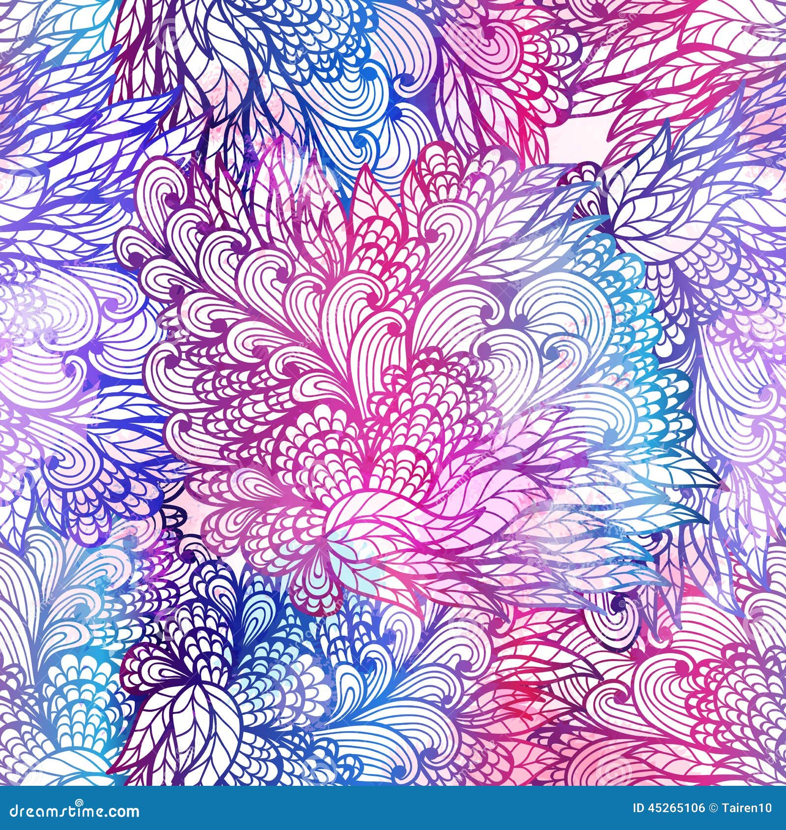 Seamless Floral Grunge Gradient Pattern Stock Vector - Illustration of ...