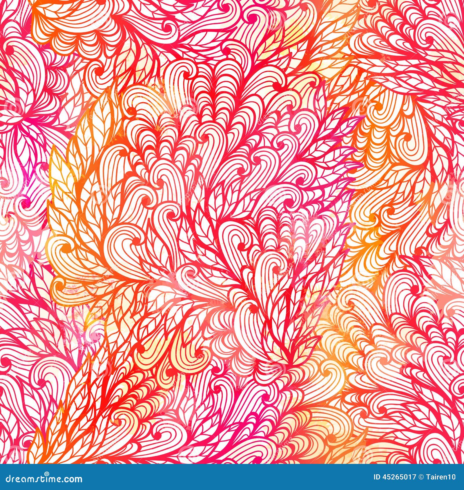 Seamless Floral Grunge Pink Gradient Pattern Stock Vector ...