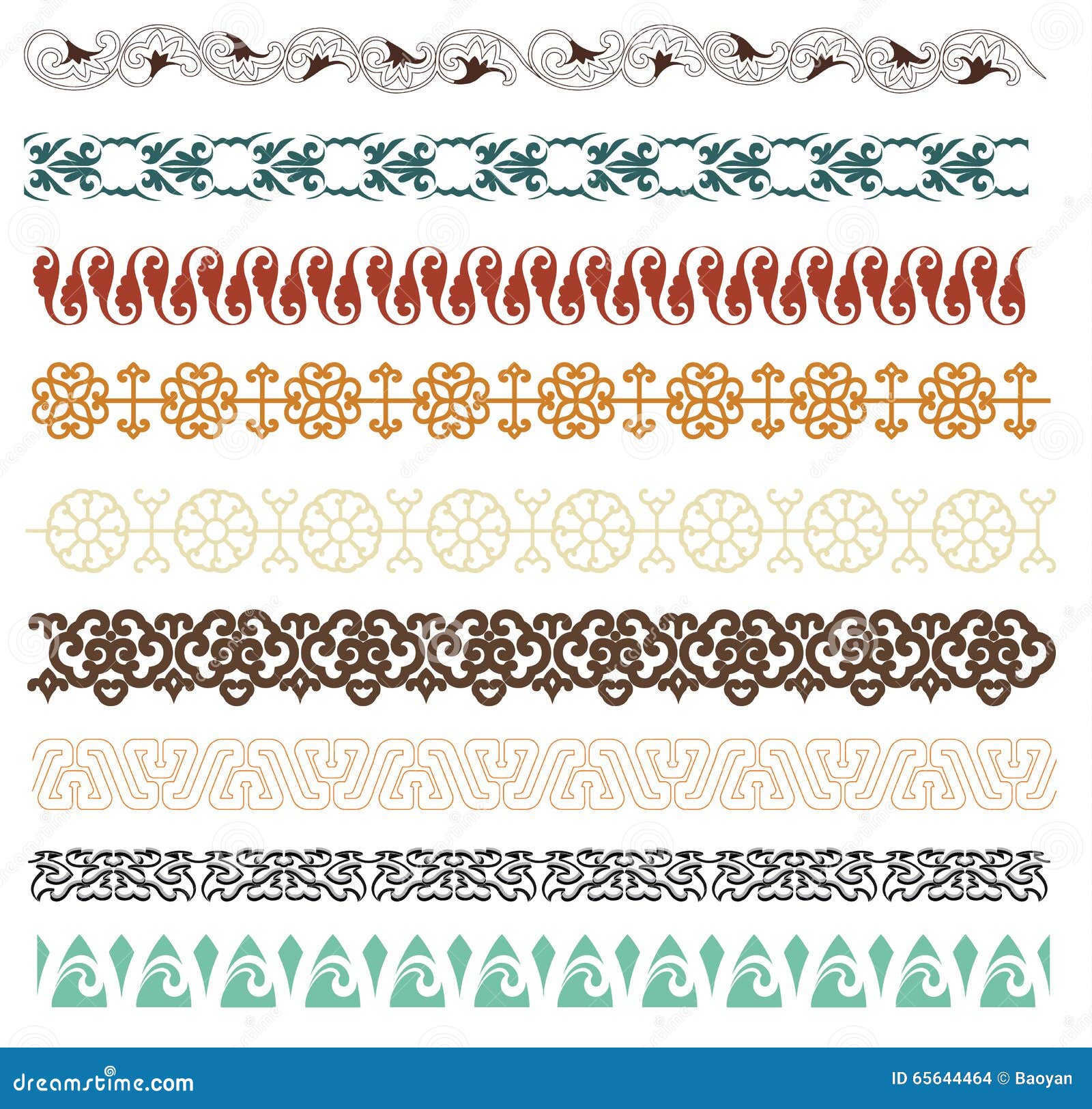Seamless floral lace line stock vector. Illustration of graphic - 65644464