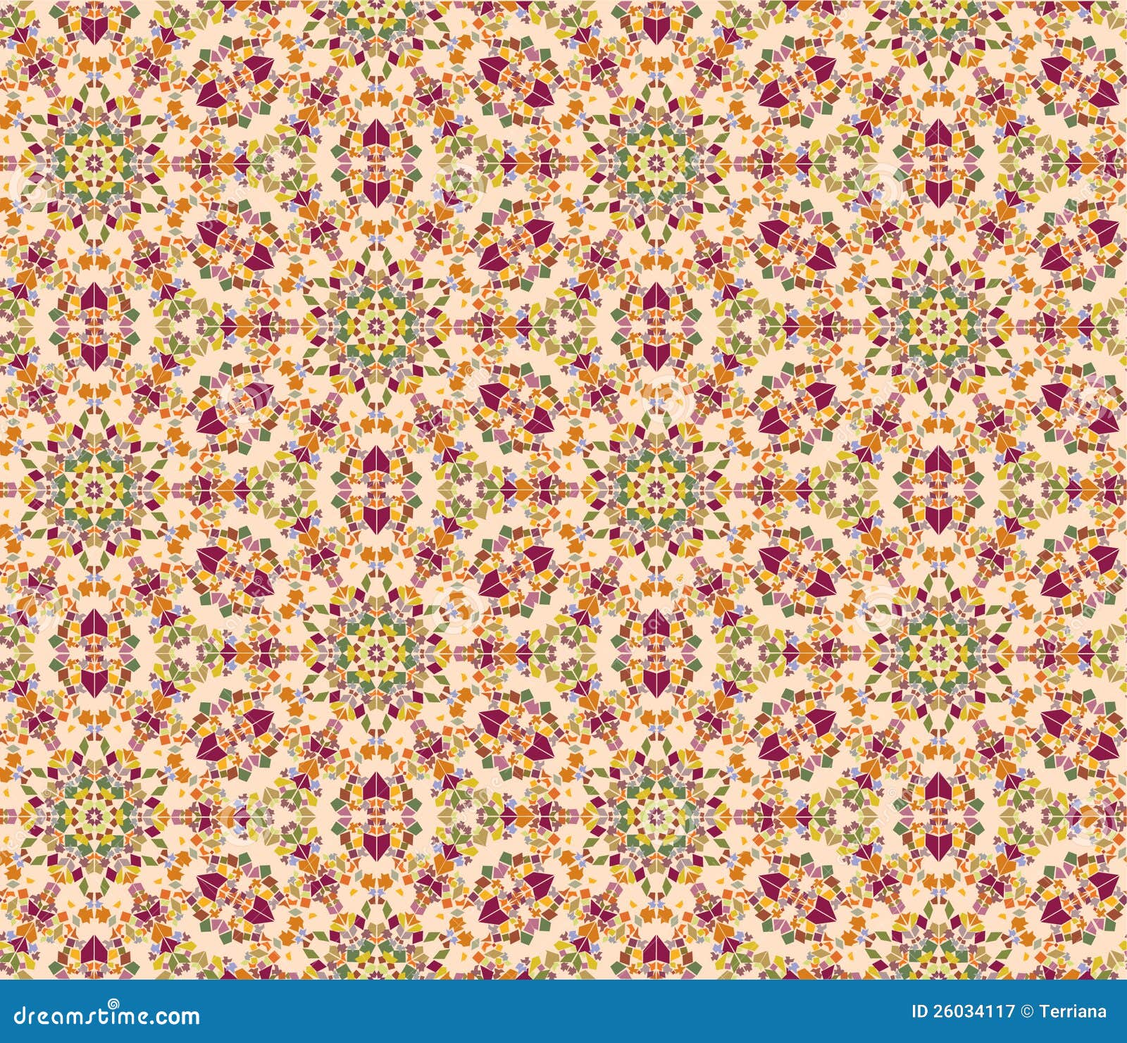 Seamless Floral Mosaic Pattern Stock Vector - Illustration of ...