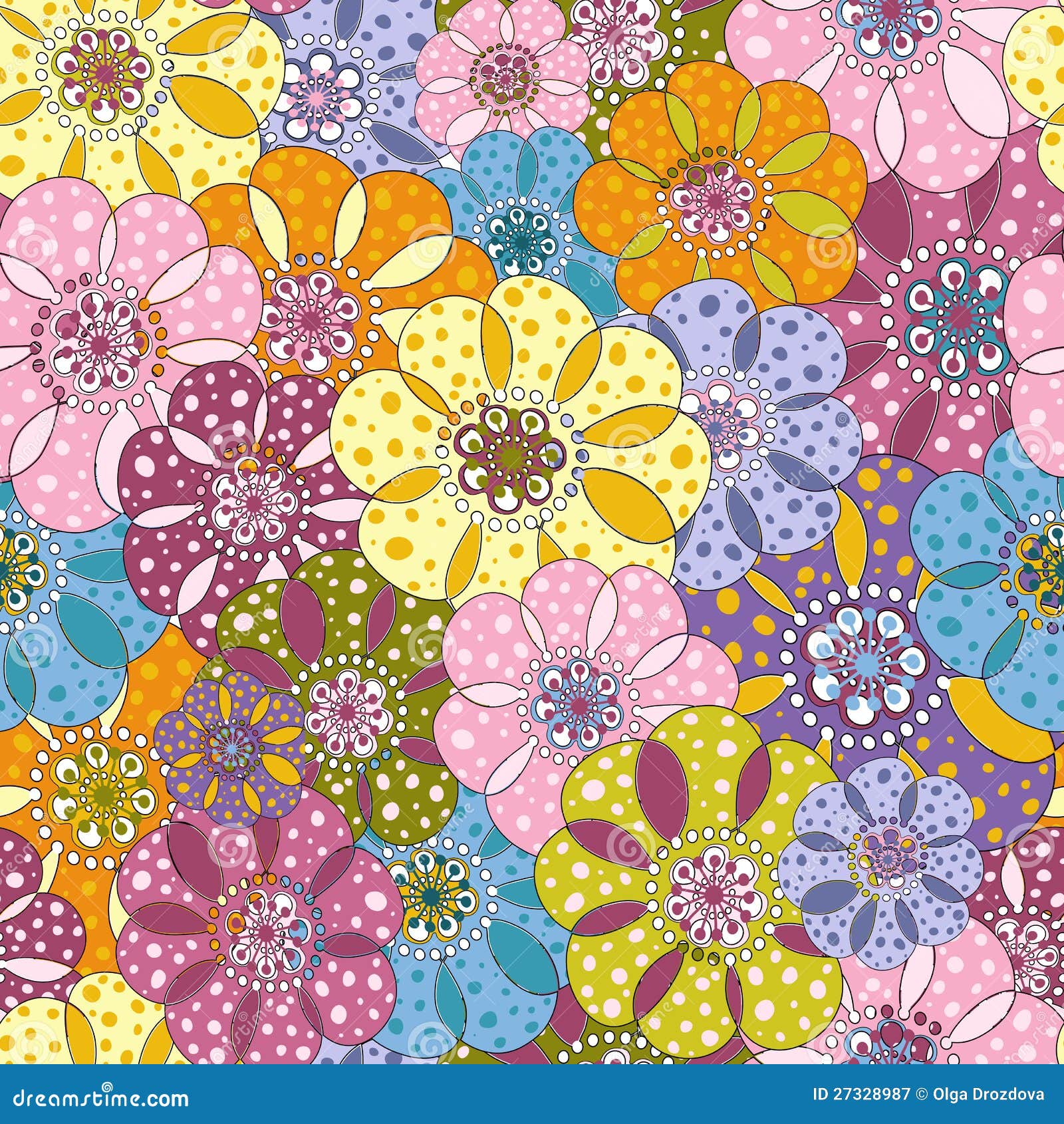 Seamless Floral Motley Pattern Stock Vector - Illustration of ...