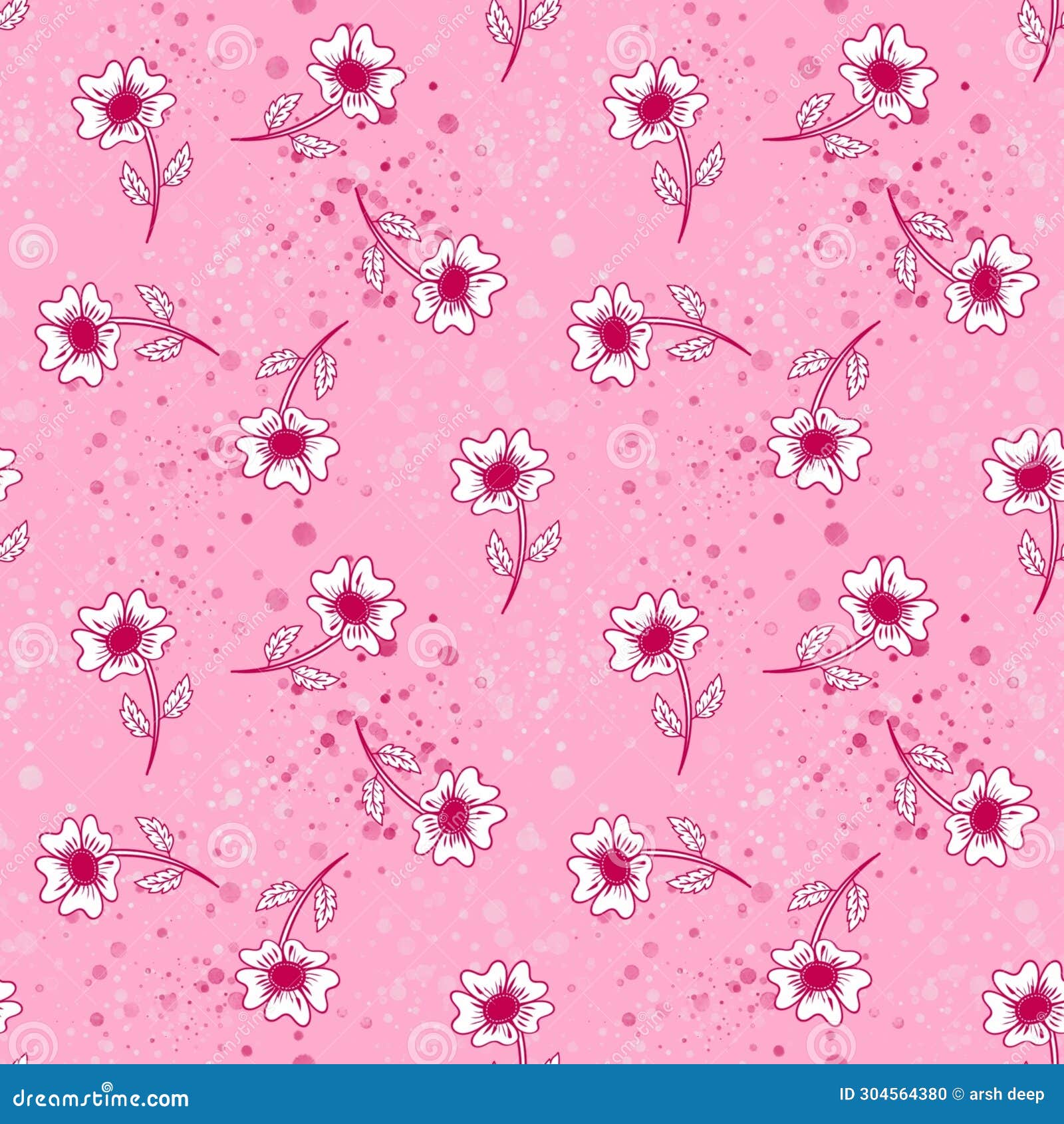 Seamless Floral Pattern with Baby Pink Theme Stock Photo - Image of ...