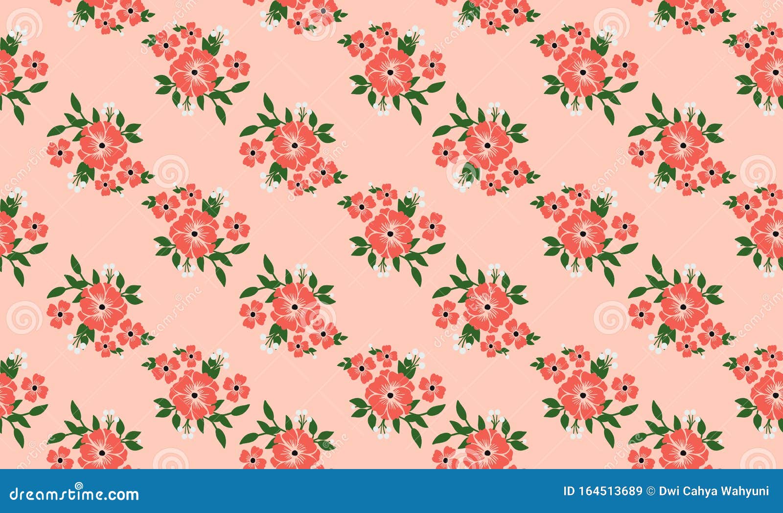Seamless Floral Pattern Background, with Peach Flower Stock Vector ...