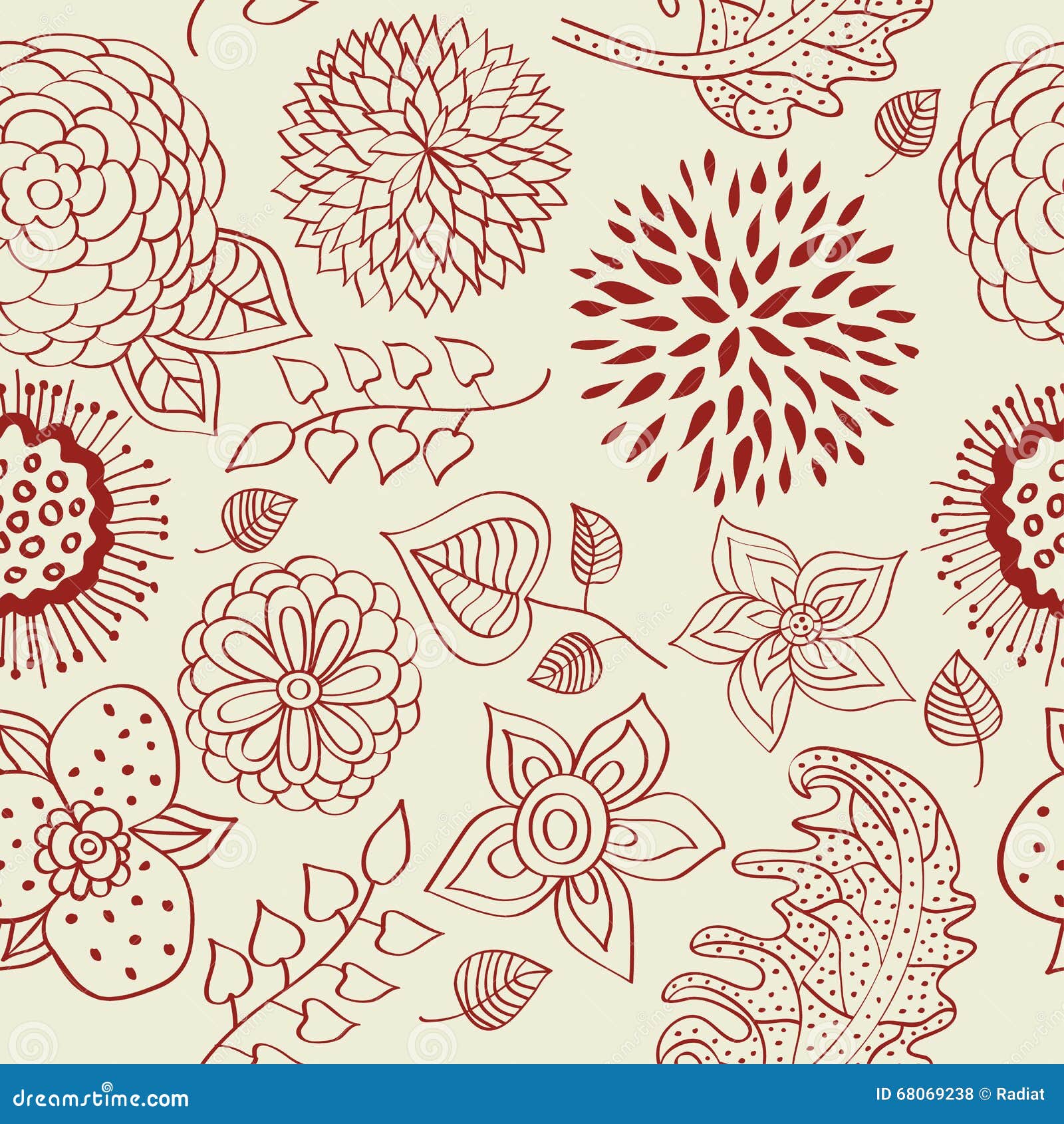 Seamless Floral Pattern with a Blossoming Branch. Stock Vector ...