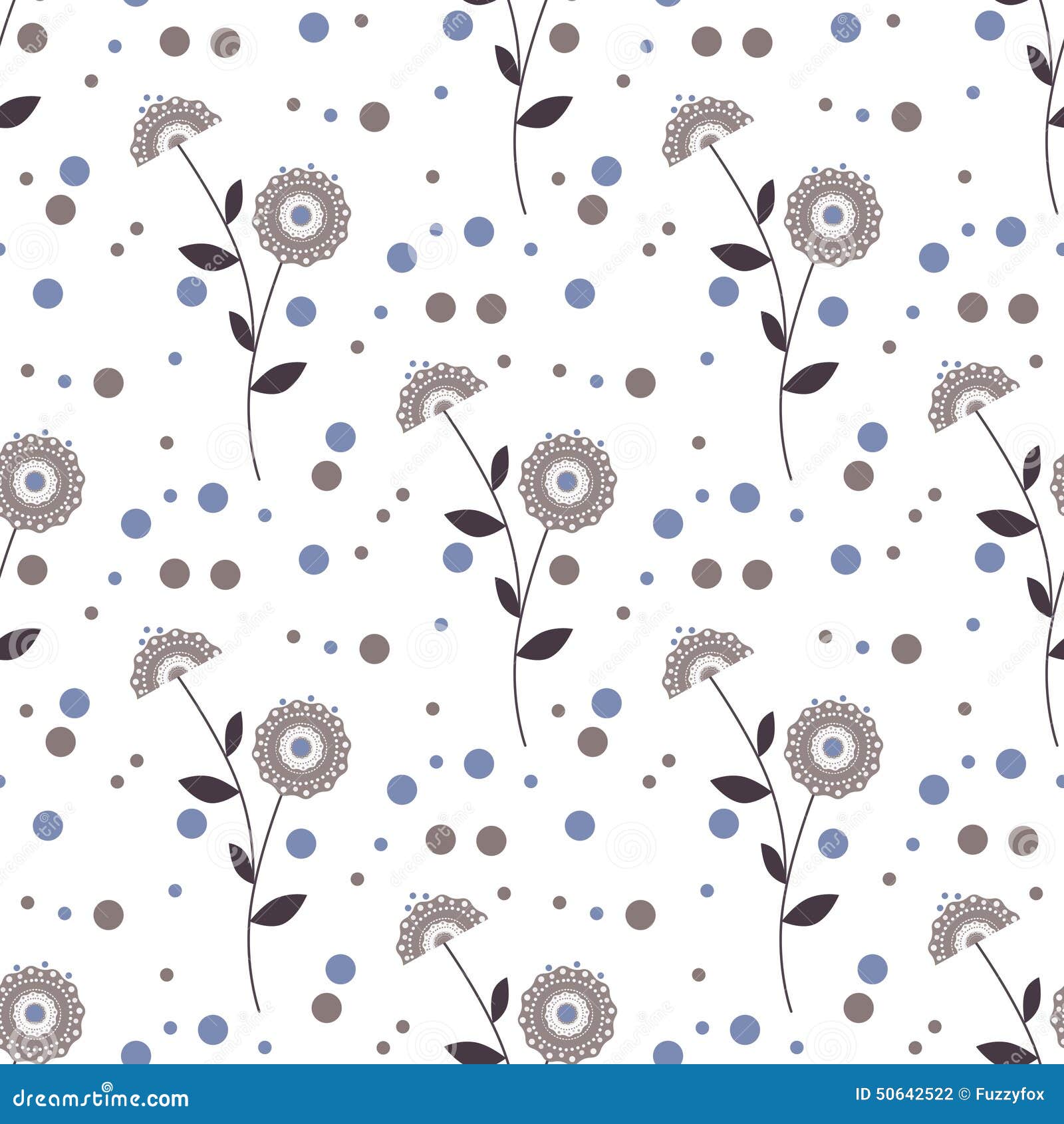Seamless Floral Pattern with Cute Cartoon Flowers Background Stock ...