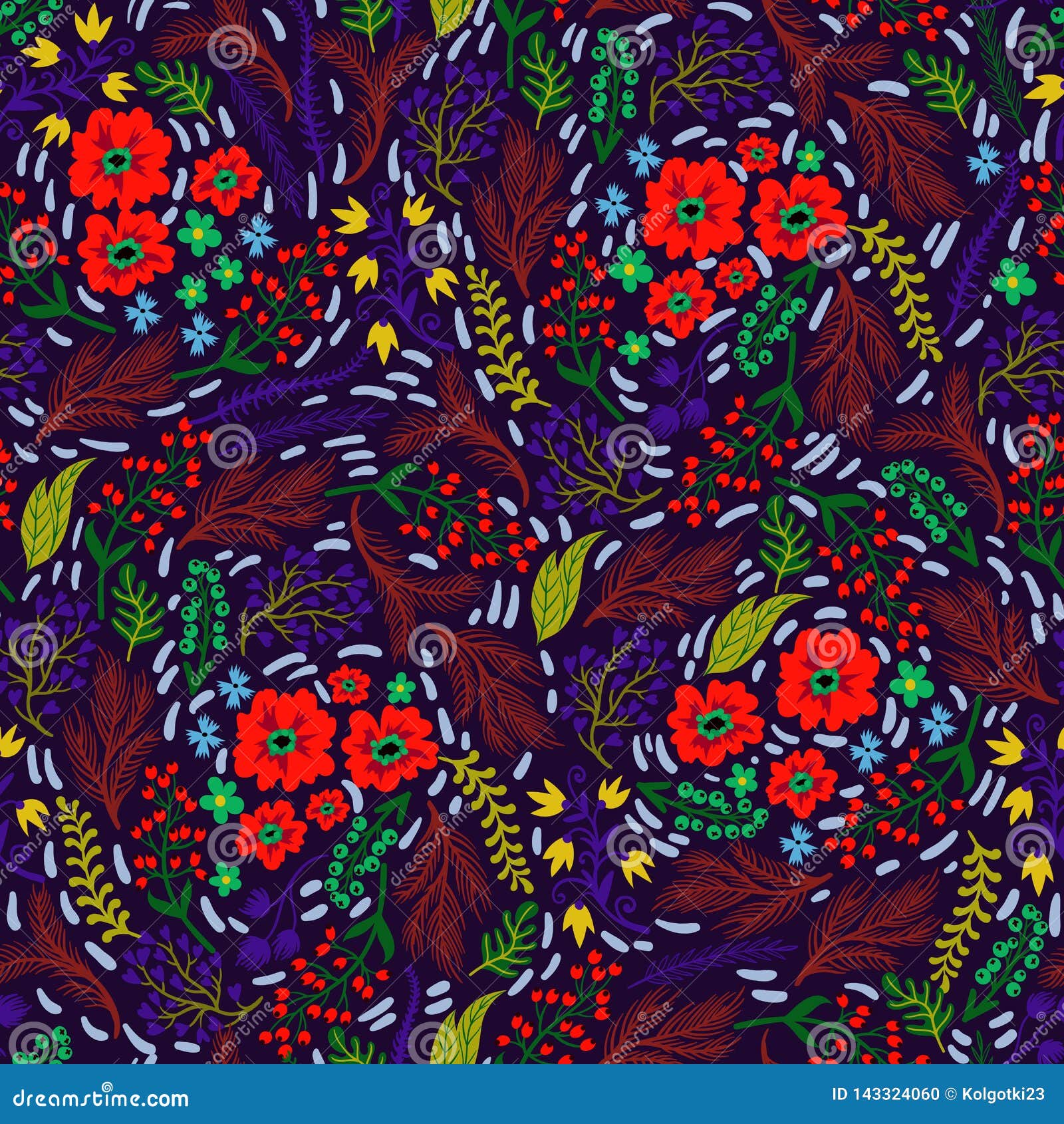 Seamless Floral Pattern with Cute Small Ditsy Flowers. Vector ...