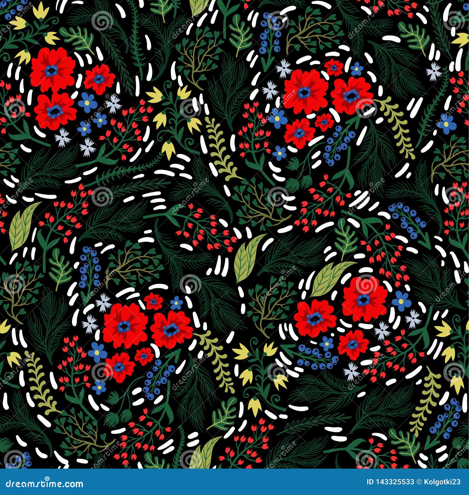 Seamless Floral Pattern with Cute Small Ditsy Flowers. Vector ...