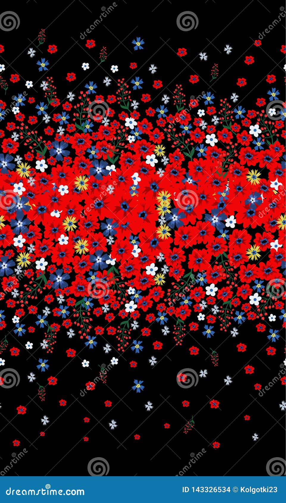 Seamless Floral Pattern with Cute Small Ditsy Flowers. Vector ...