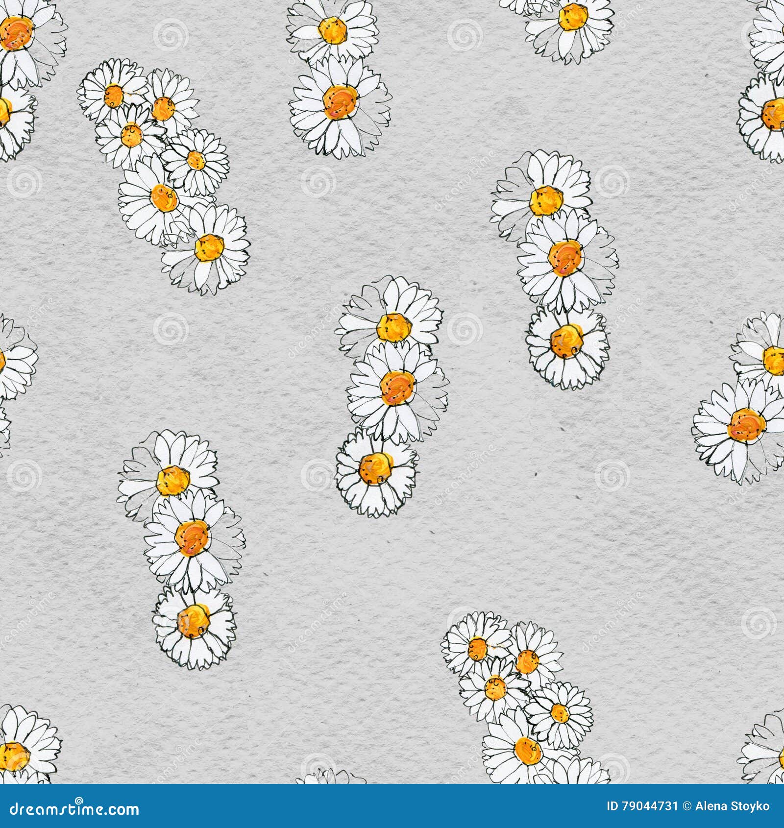Seamless Floral Pattern with Daisy Flowers Stock Illustration ...