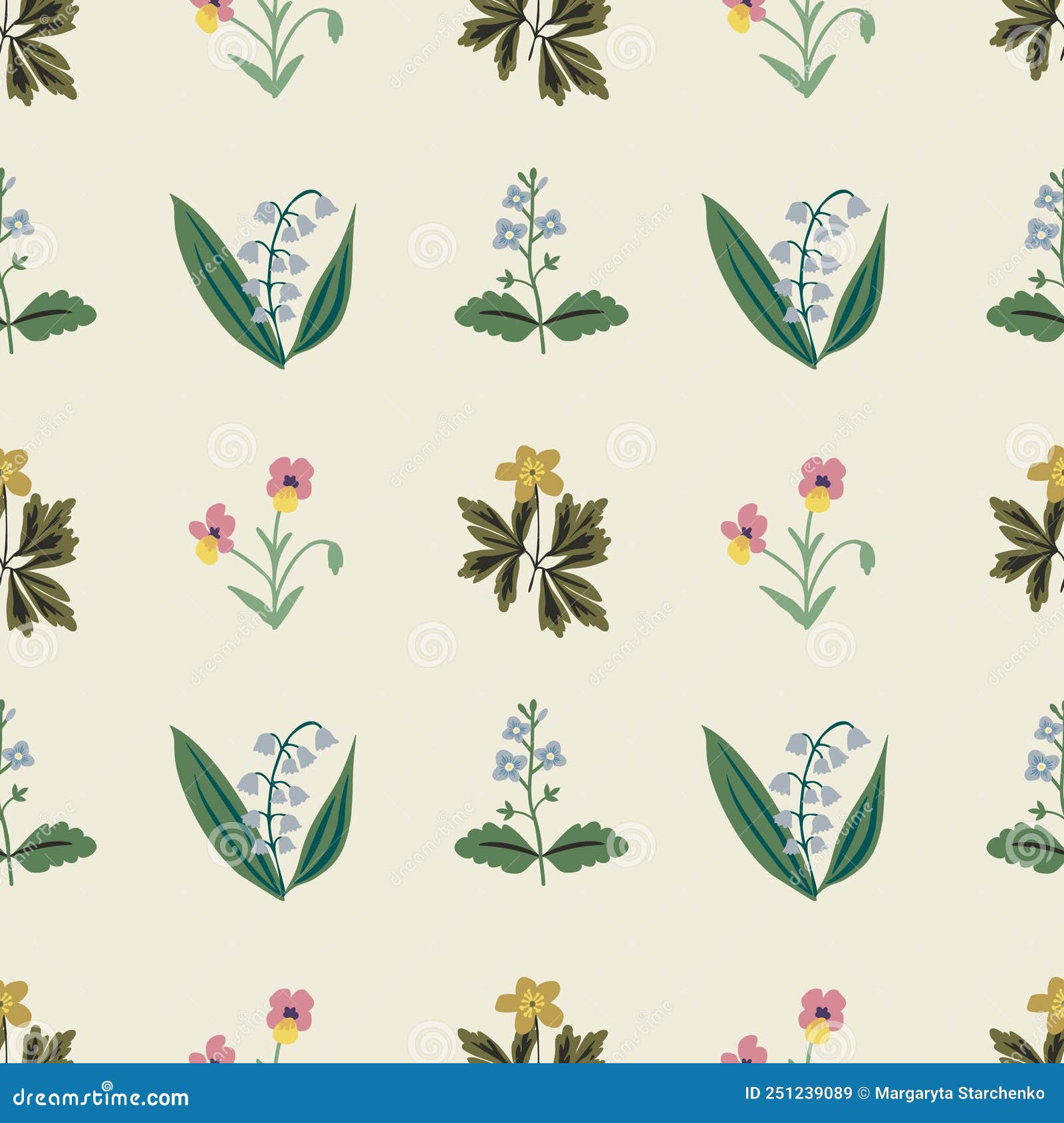 Seamless floral pattern stock vector. Illustration of decor - 251239089