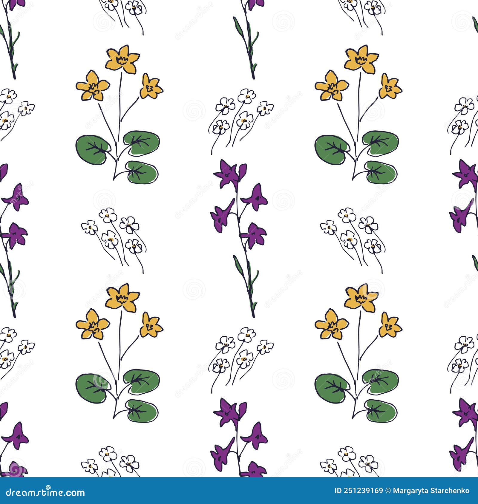 Seamless floral pattern stock vector. Illustration of design - 251239169