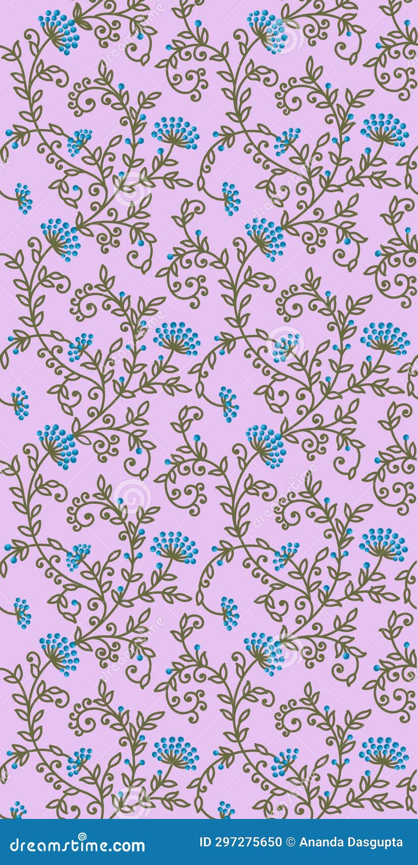 Seamless Floral Pattern-delicate Interlacing Branches of Flowers and ...