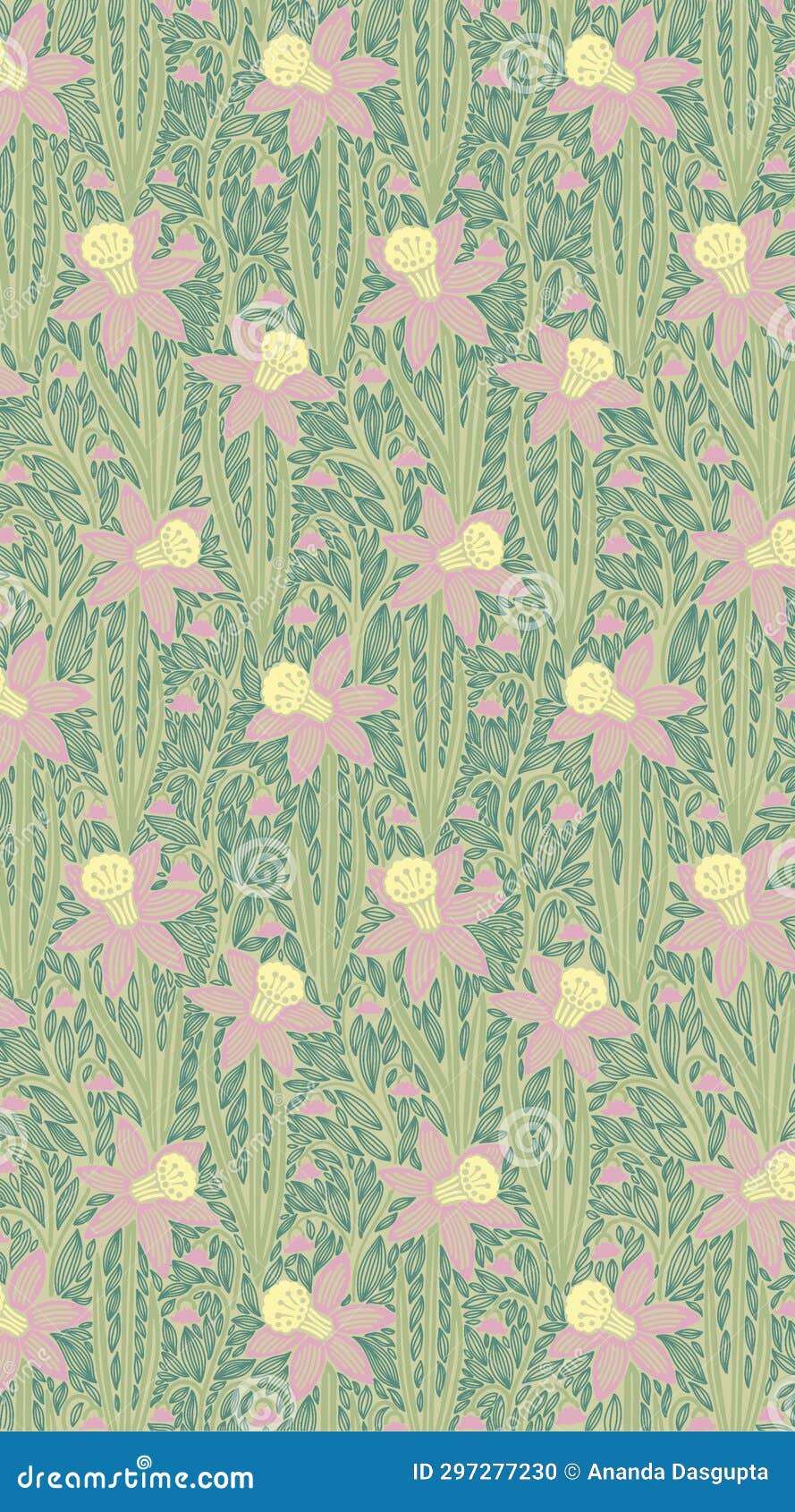 Seamless Floral Pattern-delicate Interlacing Branches of Flowers and ...
