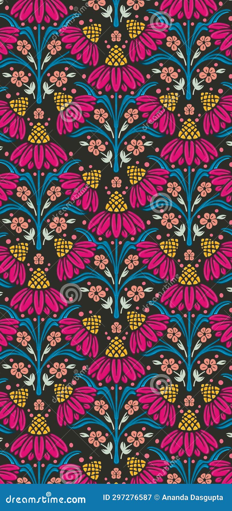 Seamless Floral Pattern-delicate Interlacing Branches of Flowers and ...