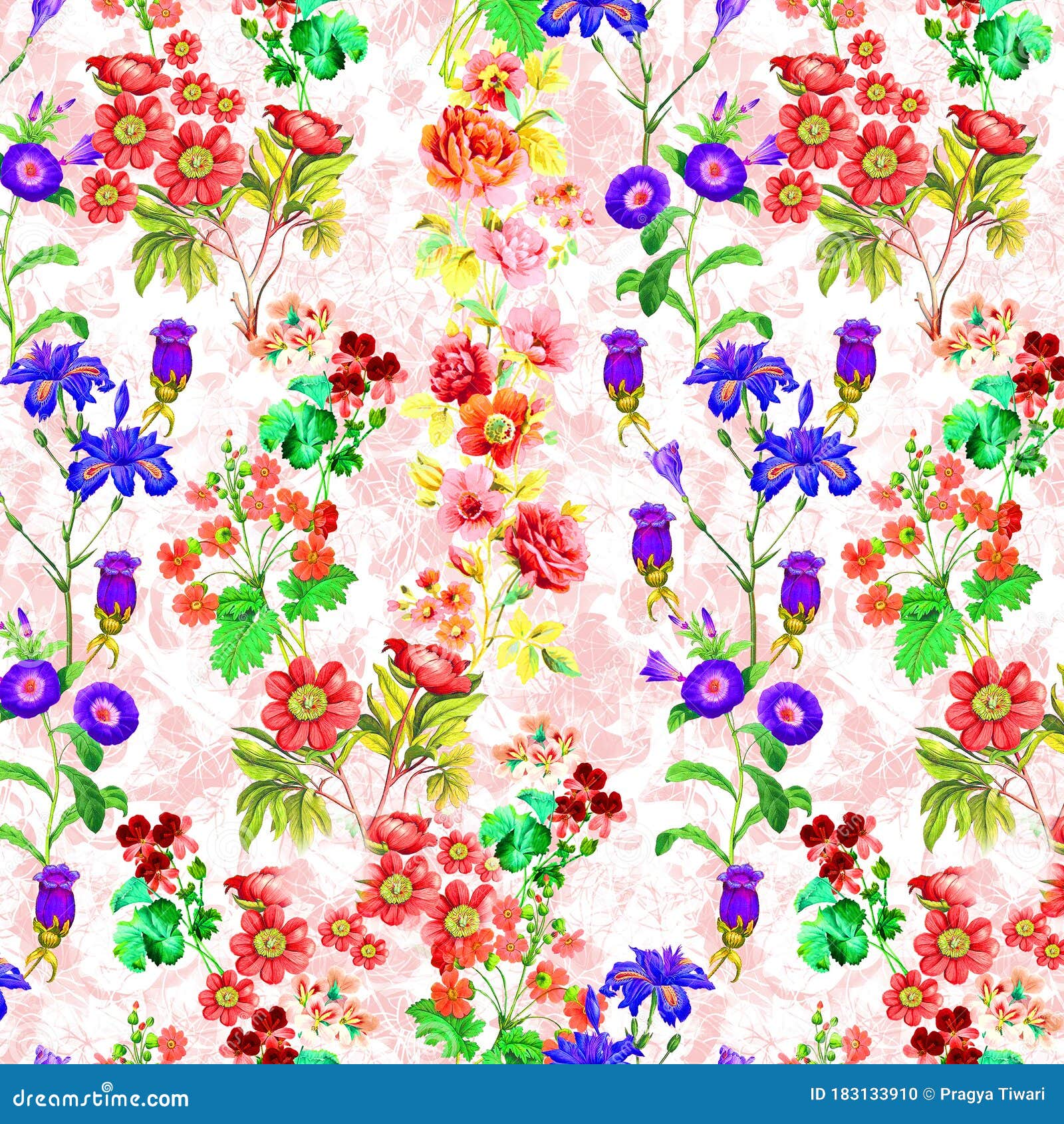 Seamless Floral Pattern Design Stock Illustration - Illustration of ...