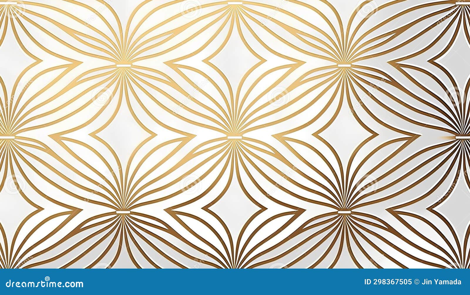 Seamless Floral Pattern in Gold and White. Vector Illustration Stock ...