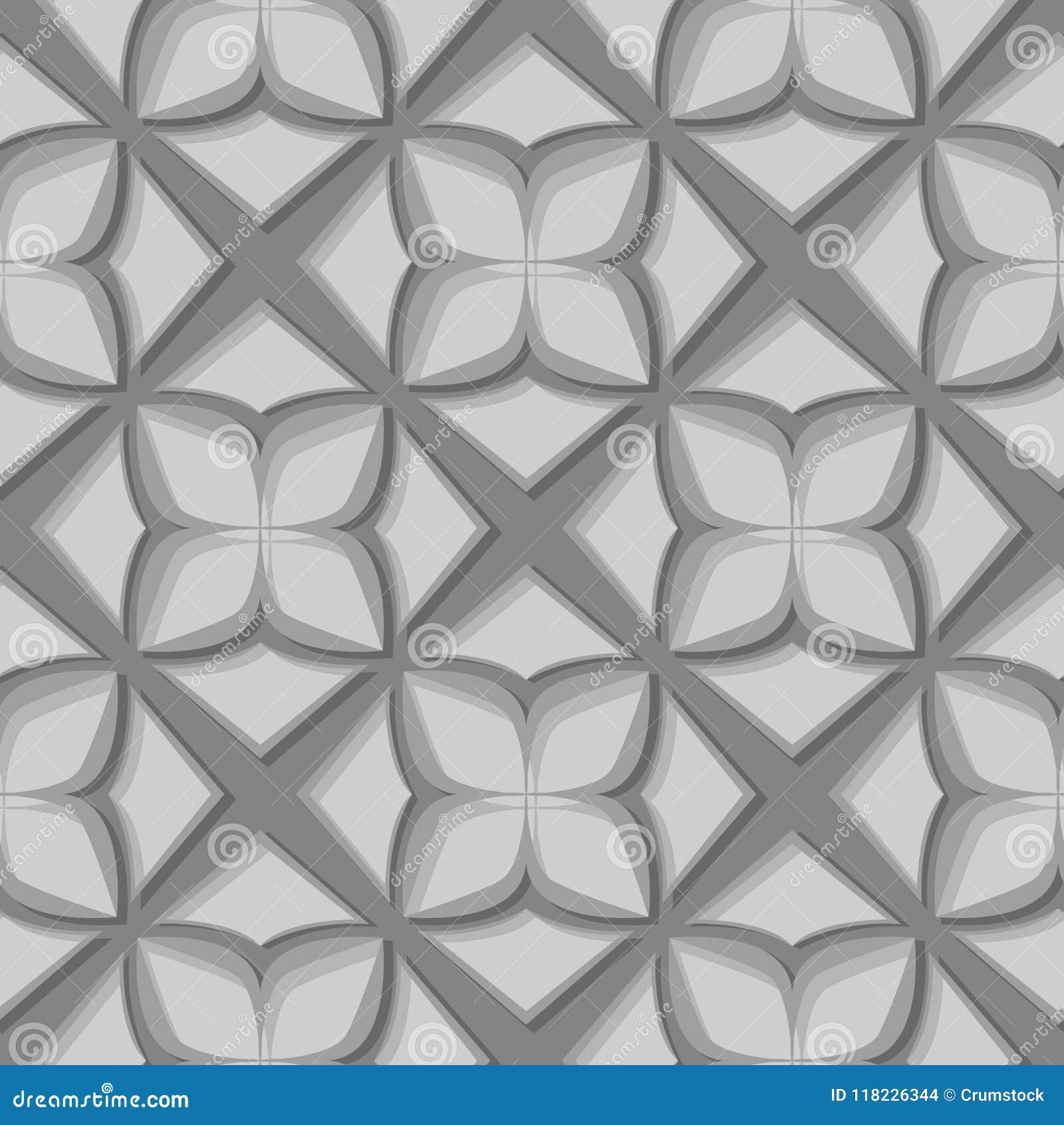 Seamless Floral Pattern. Gray 3d Designs Stock Vector - Illustration of ...