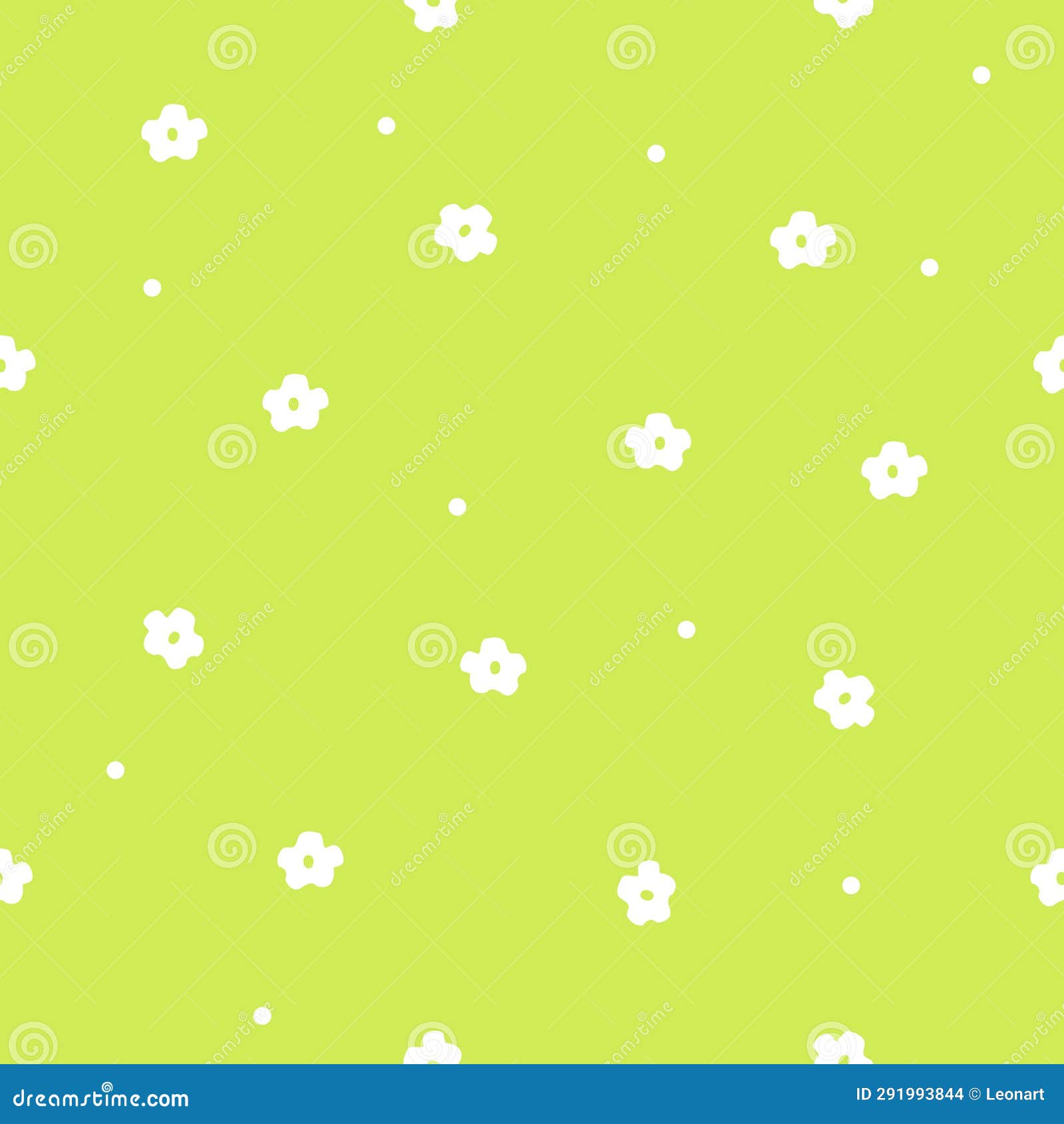 Seamless Floral Pattern, Green Background Stock Illustration ...