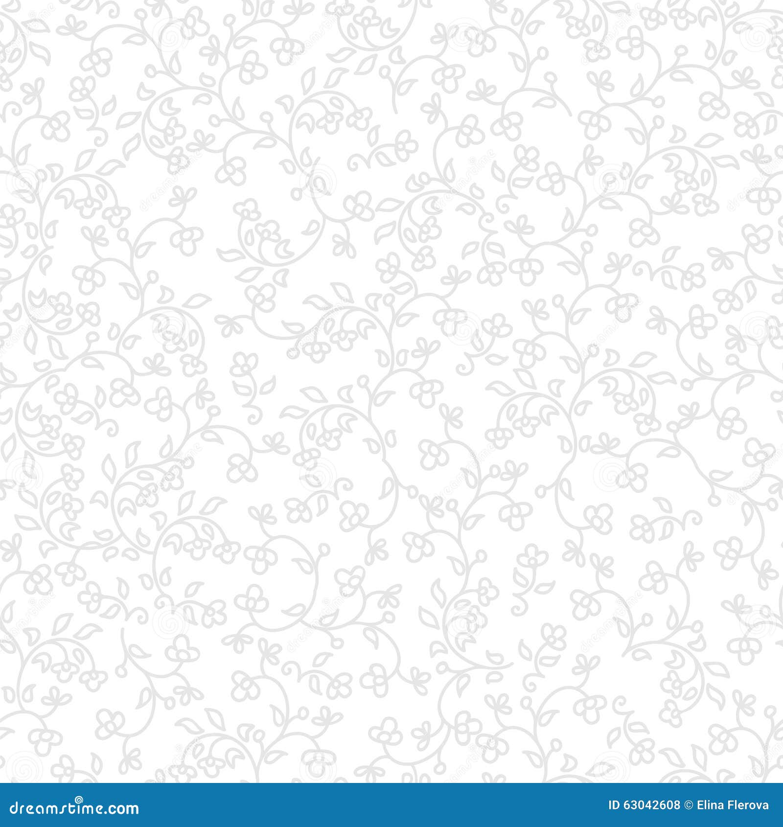 Seamless Floral Pattern with Grey Flowers. Stock Vector - Illustration ...