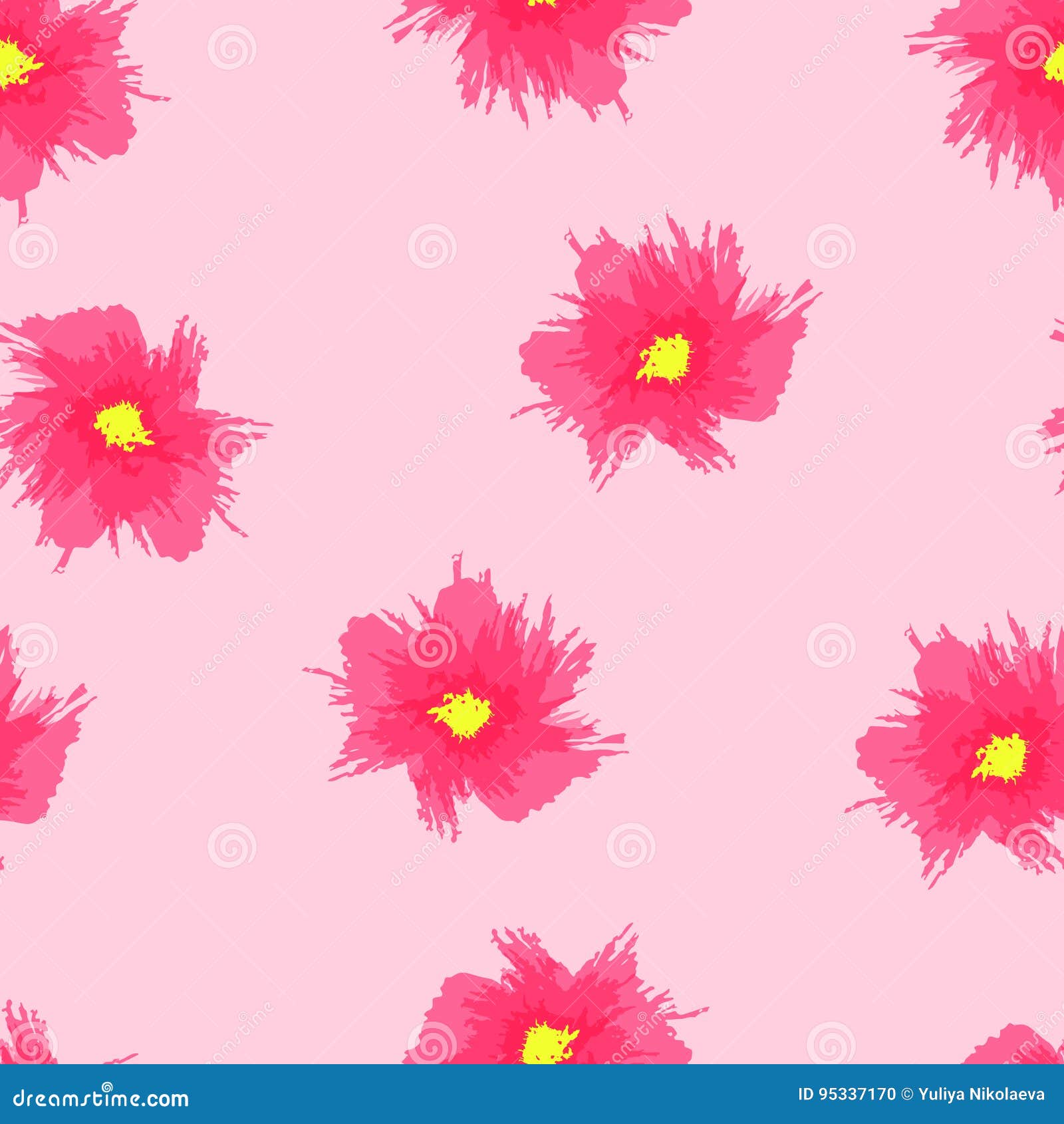Seamless Floral Pattern of Grunge. Stock Vector - Illustration of ...