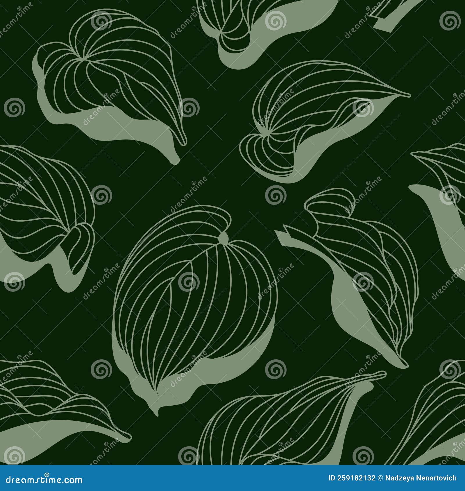 Hosta Pattern_Green Vector Illustration | CartoonDealer.com #10226490