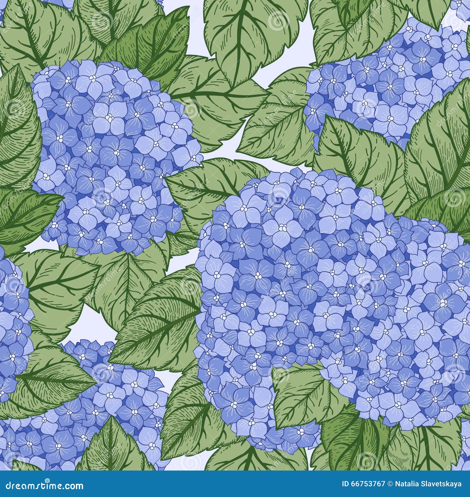 Seamless Floral Pattern with Hydrangeas Stock Vector - Illustration of ...