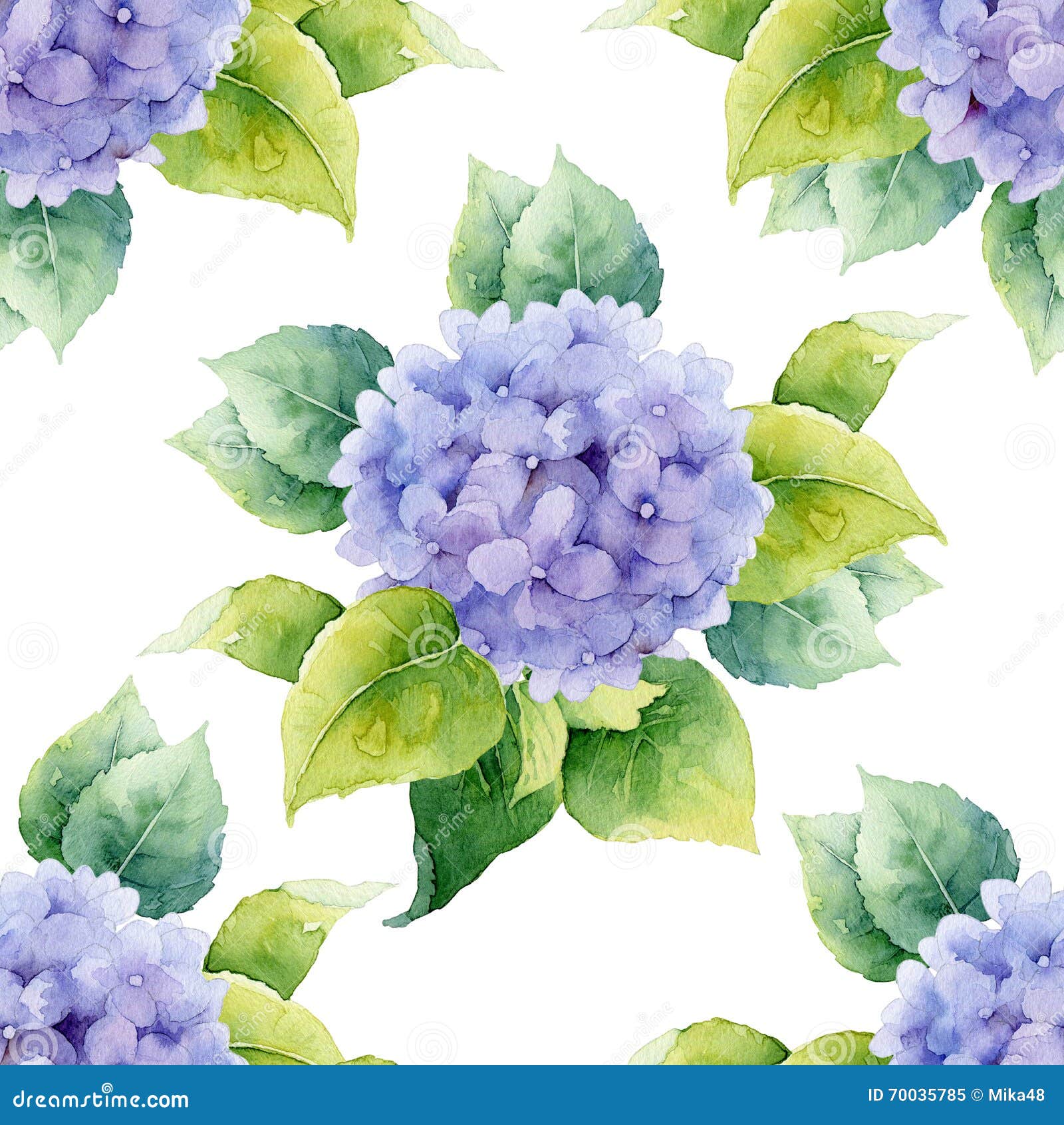 Seamless Floral Pattern with Hydrangeas Stock Illustration ...