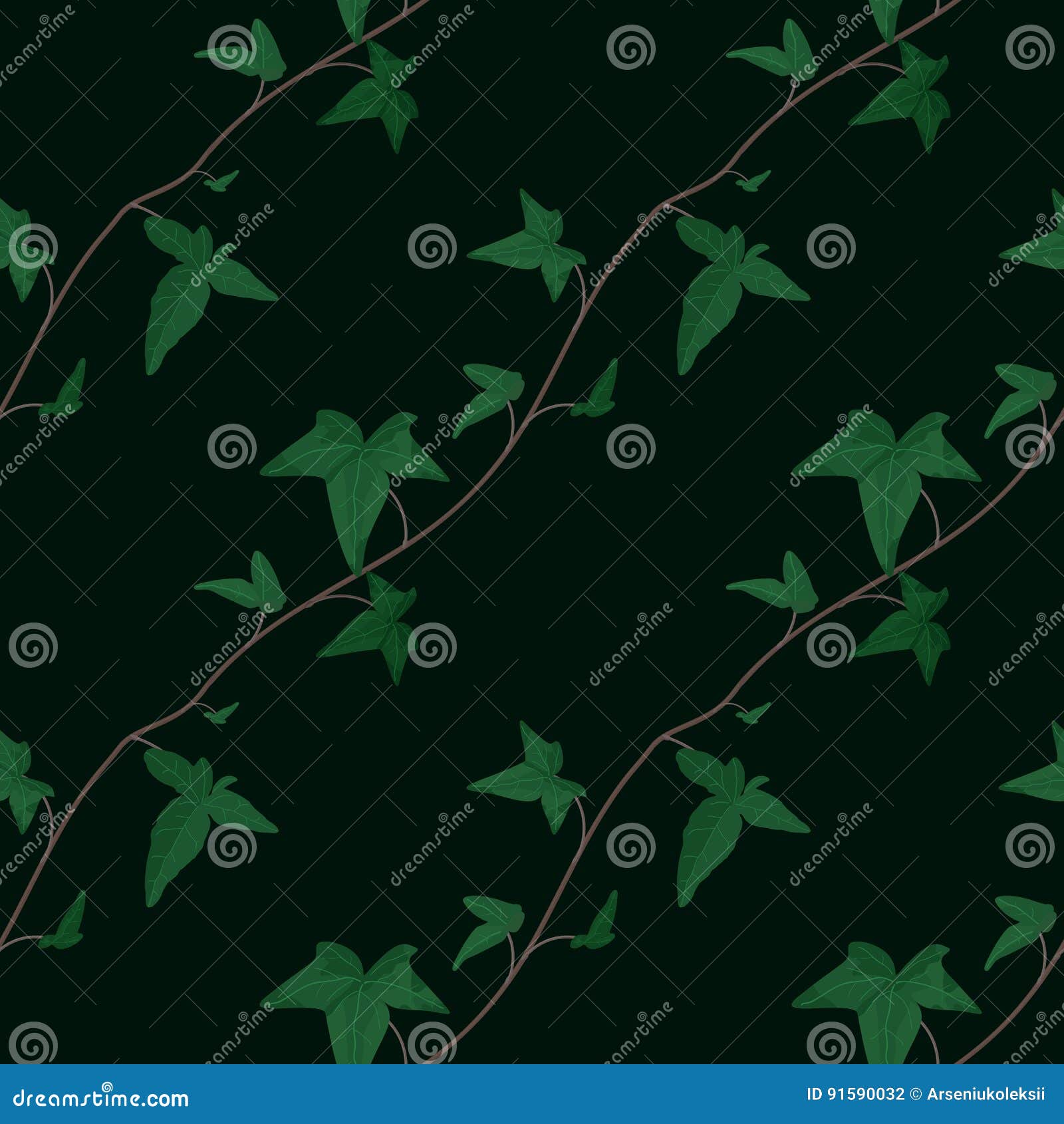 Seamless Floral Pattern. Ivy Elements Background Stock Vector ...