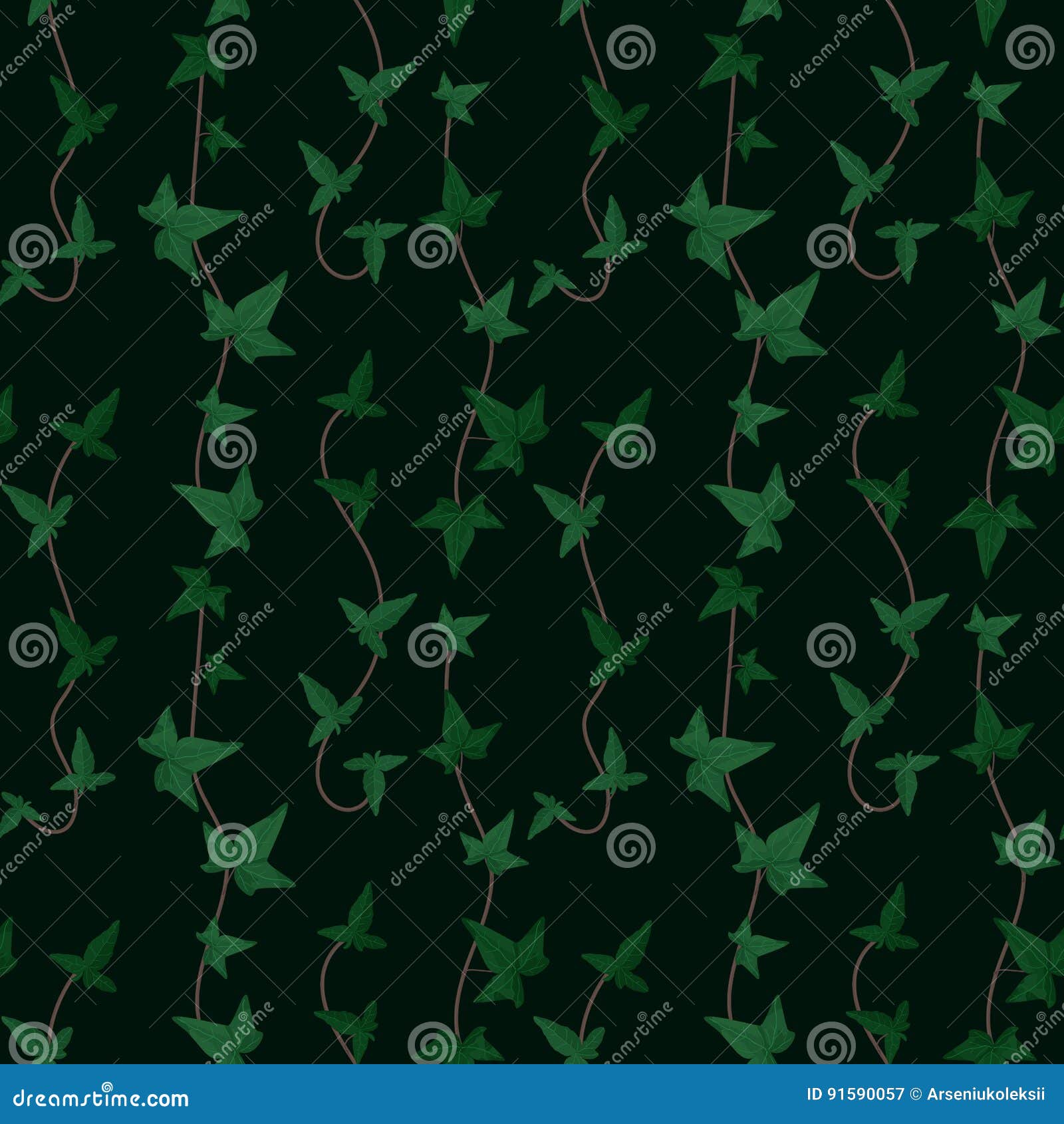 Seamless Floral Pattern. Ivy Elements Background Stock Illustration ...