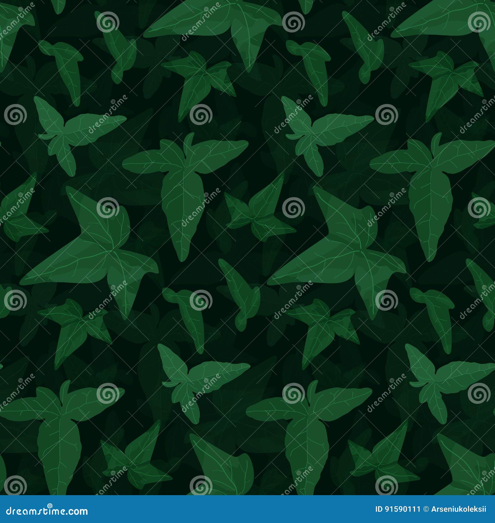 Seamless Floral Pattern. Ivy Elements Background Stock Vector ...