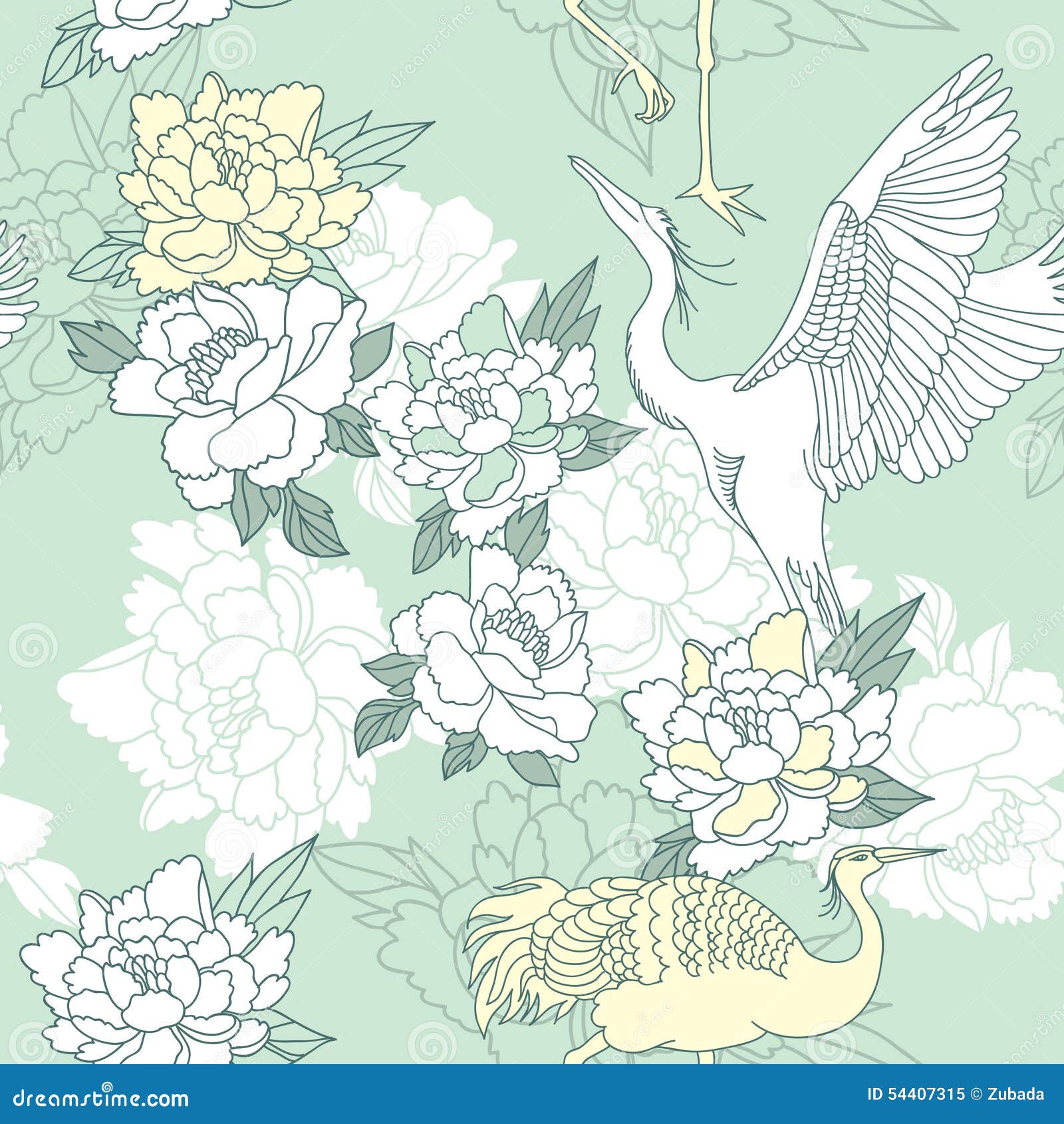 Seamless floral pattern stock vector. Illustration of japan - 54407315