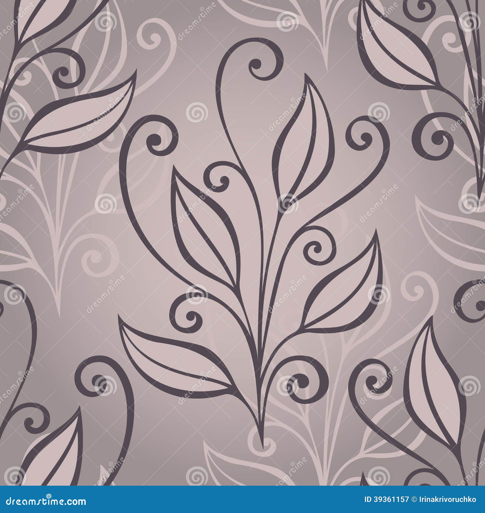 Seamless Floral Pattern with Leaves Stock Vector - Illustration of ...