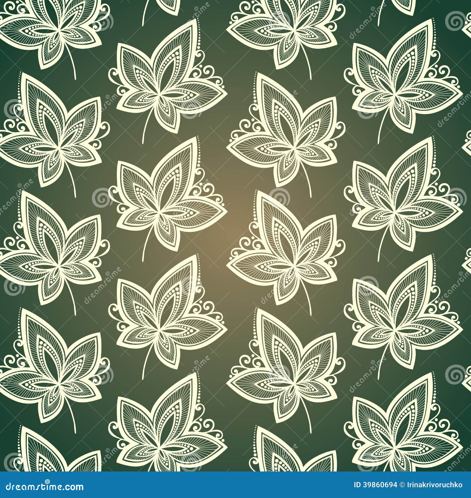 Seamless Floral Pattern with Leaves Stock Vector - Illustration of card ...