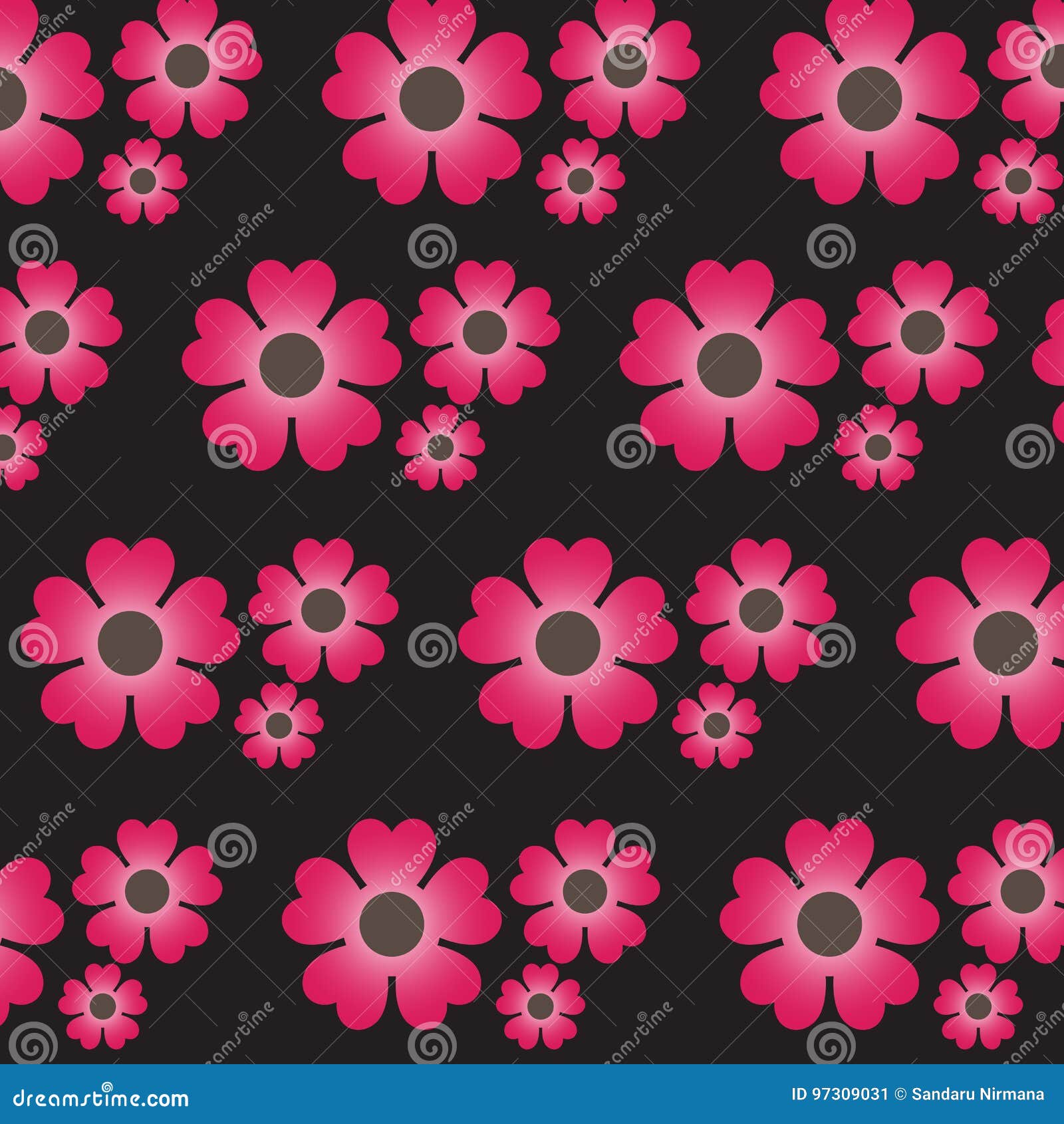 Seamless floral pattern stock vector. Illustration of black - 97309031