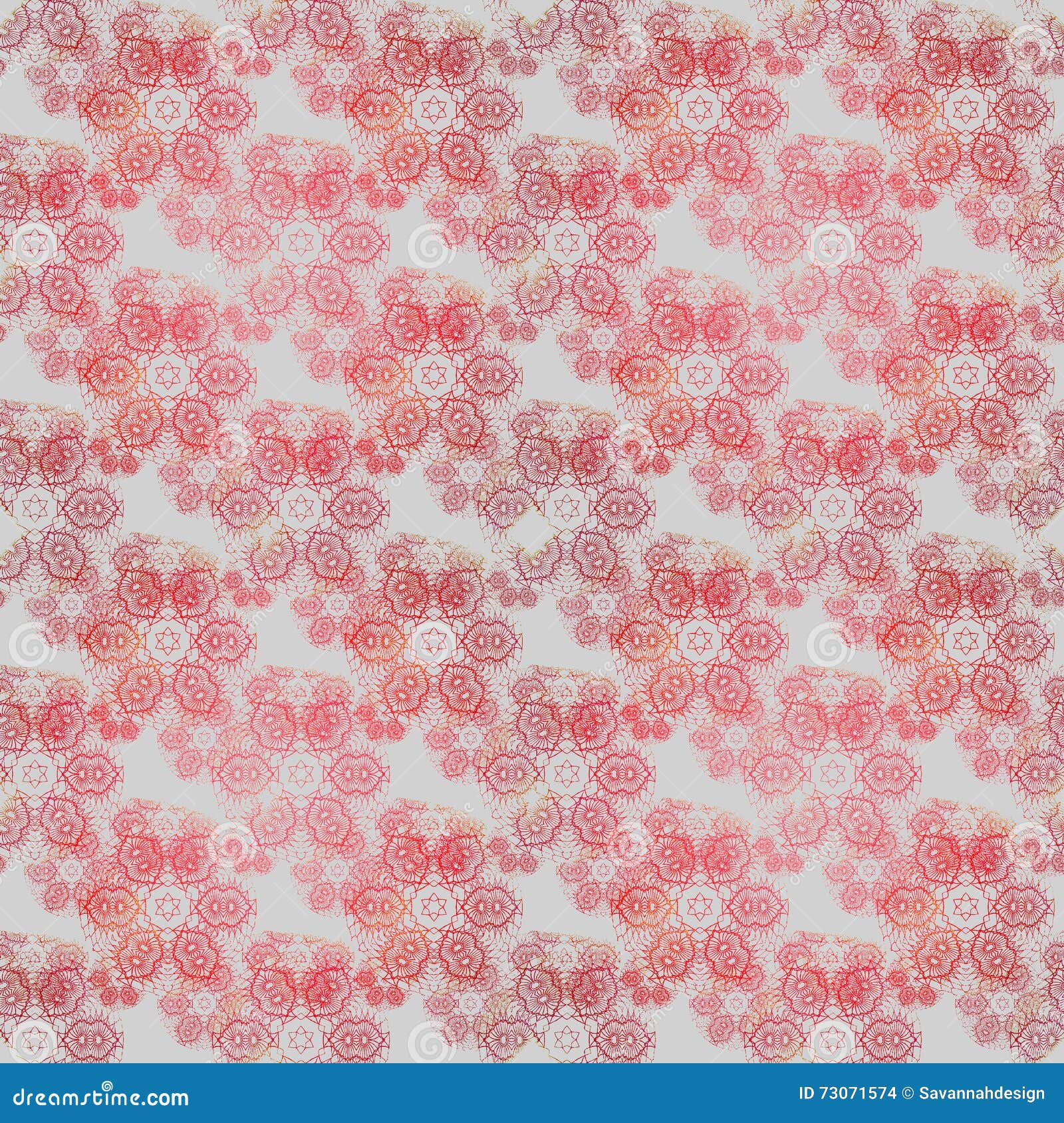 Seamless Floral Pattern Red Gray Stock Illustration - Illustration of ...