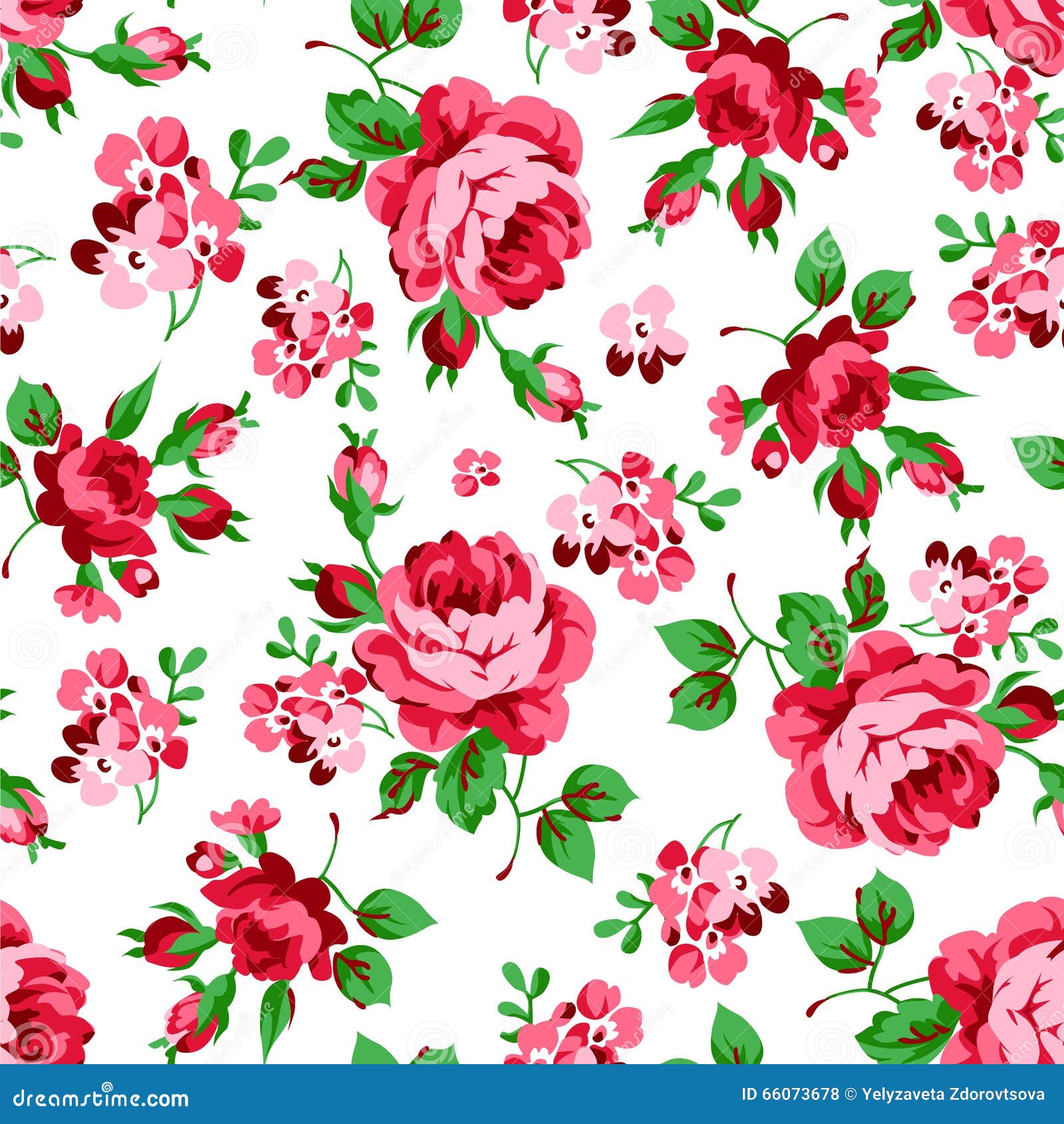 Seamless Floral Pattern with Red Roses Stock Vector - Illustration of ...