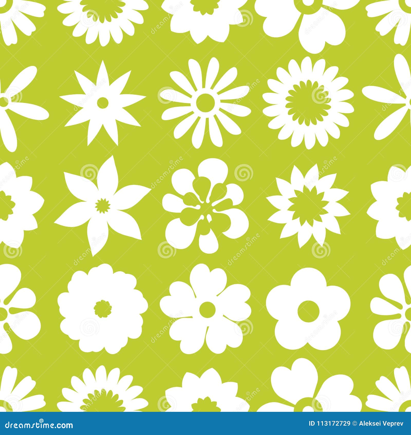 Seamless Floral Pattern. Repeated Flowers. Vector Illustration. Stock ...