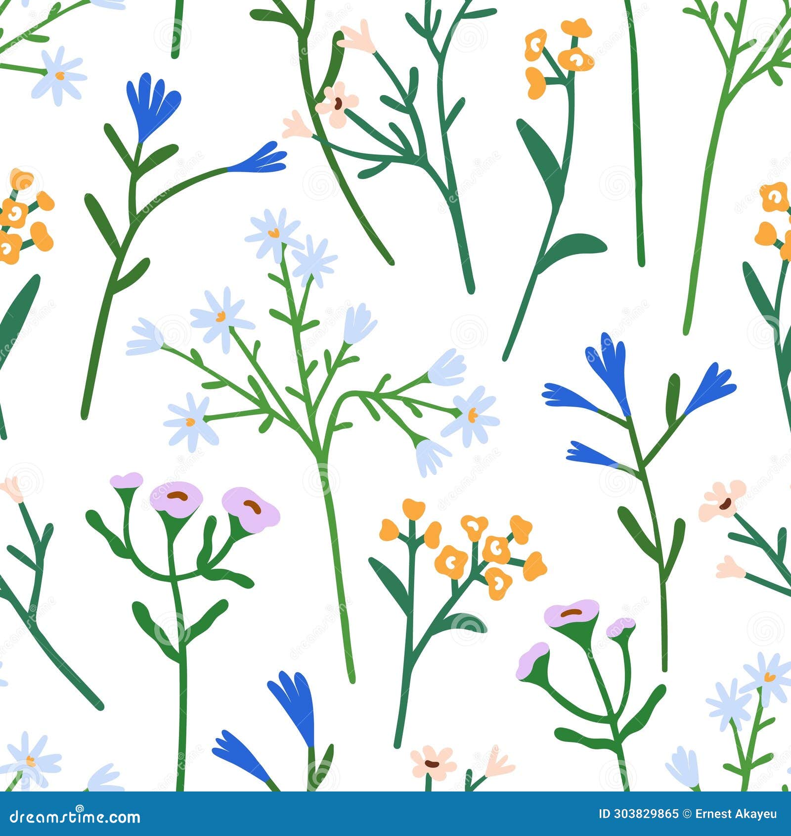 Seamless Floral Pattern. Repeating Botanical Print Design. Endless ...