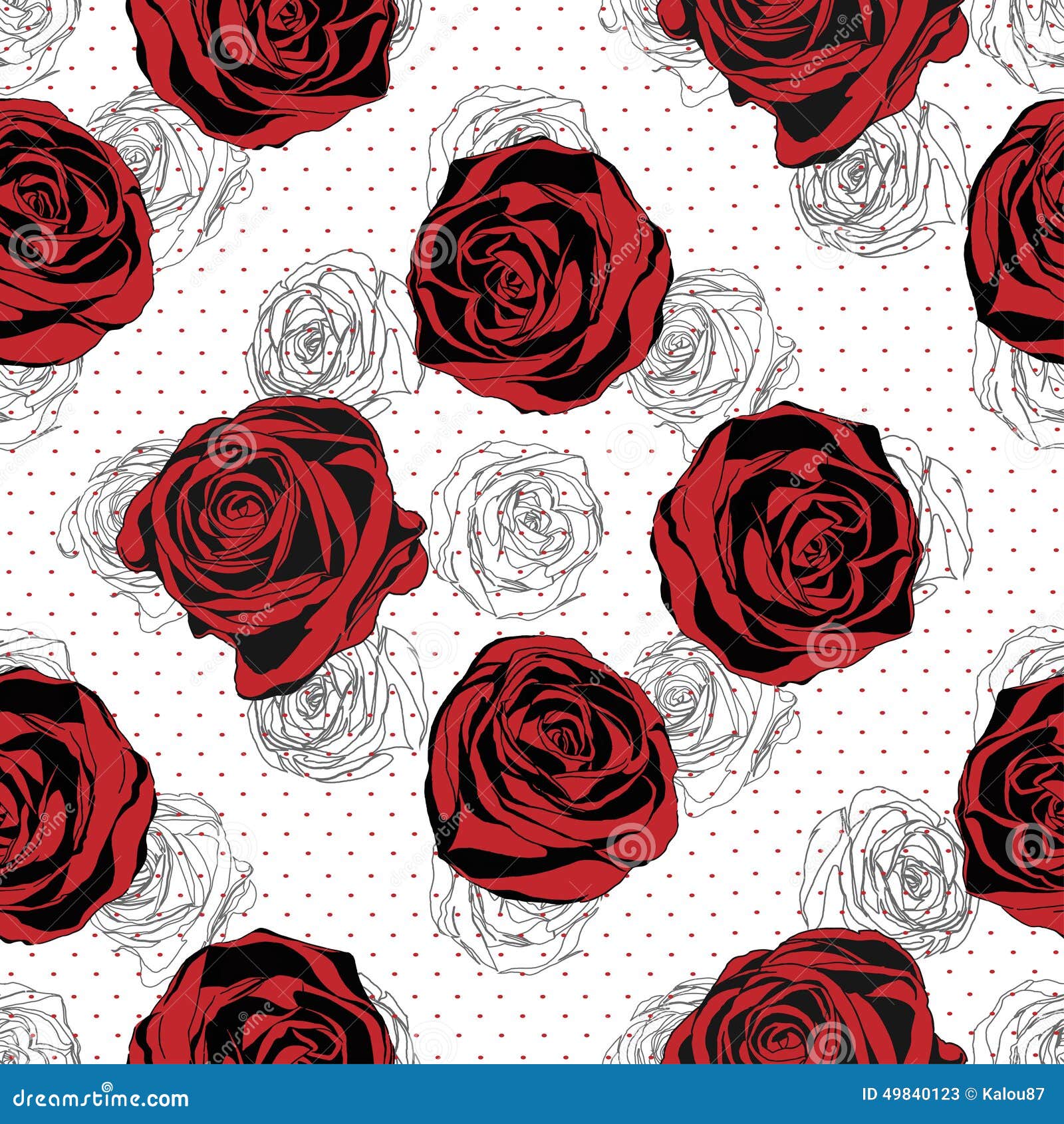 Seamless Floral Pattern. Rose Red Background Stock Vector ...