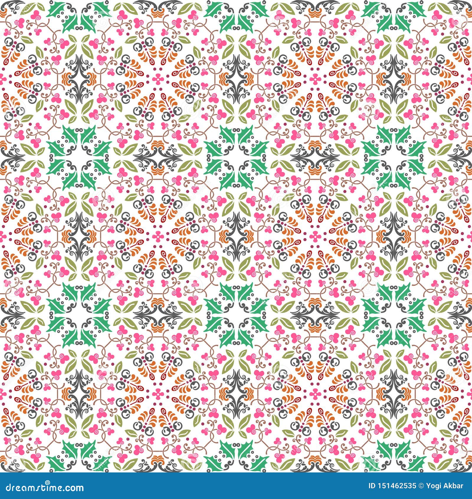 Seamless Floral Pattern with Smooth Color Background Stock Vector ...