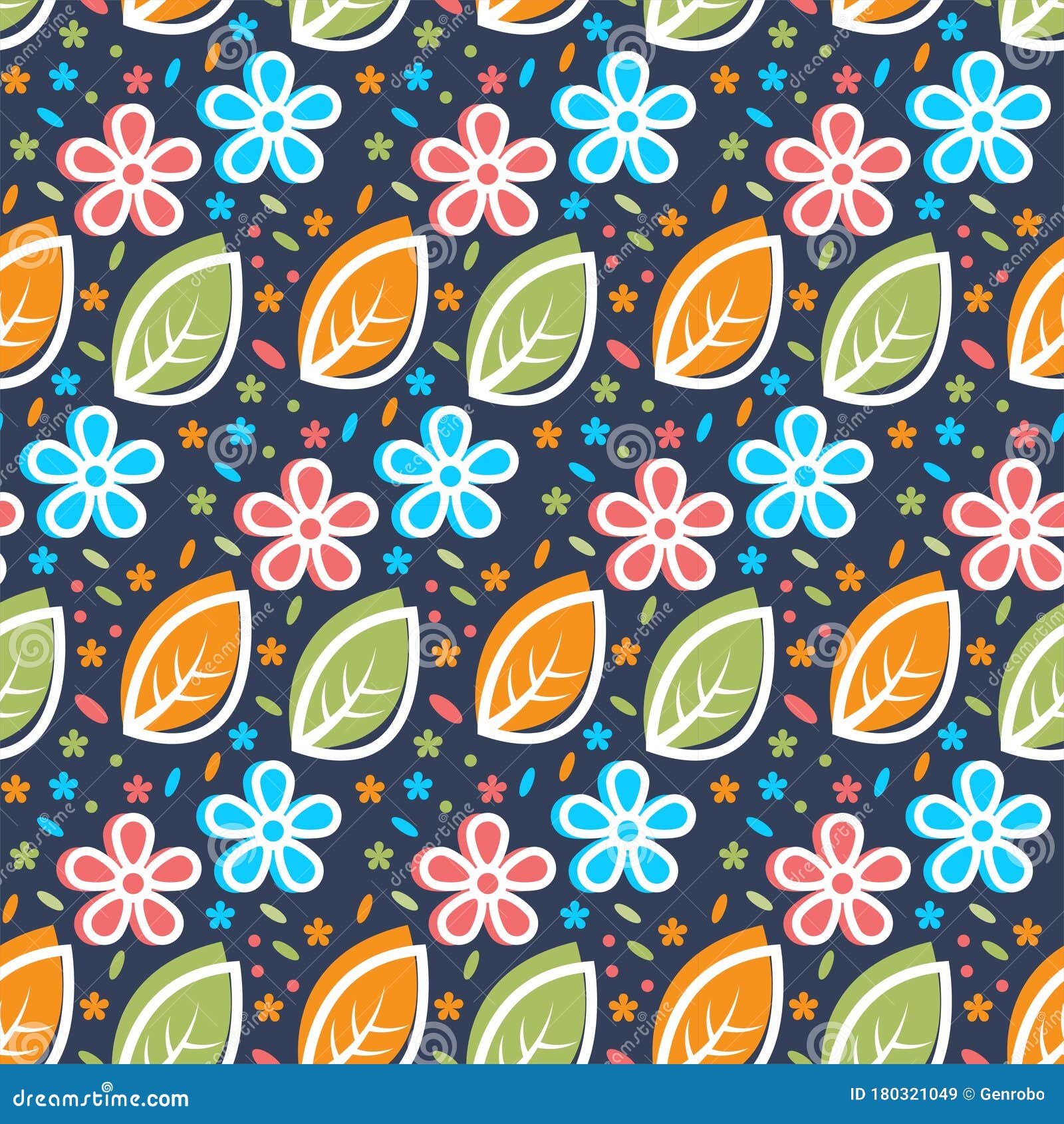Seamless Floral Pattern Template Stock Illustration - Illustration of ...