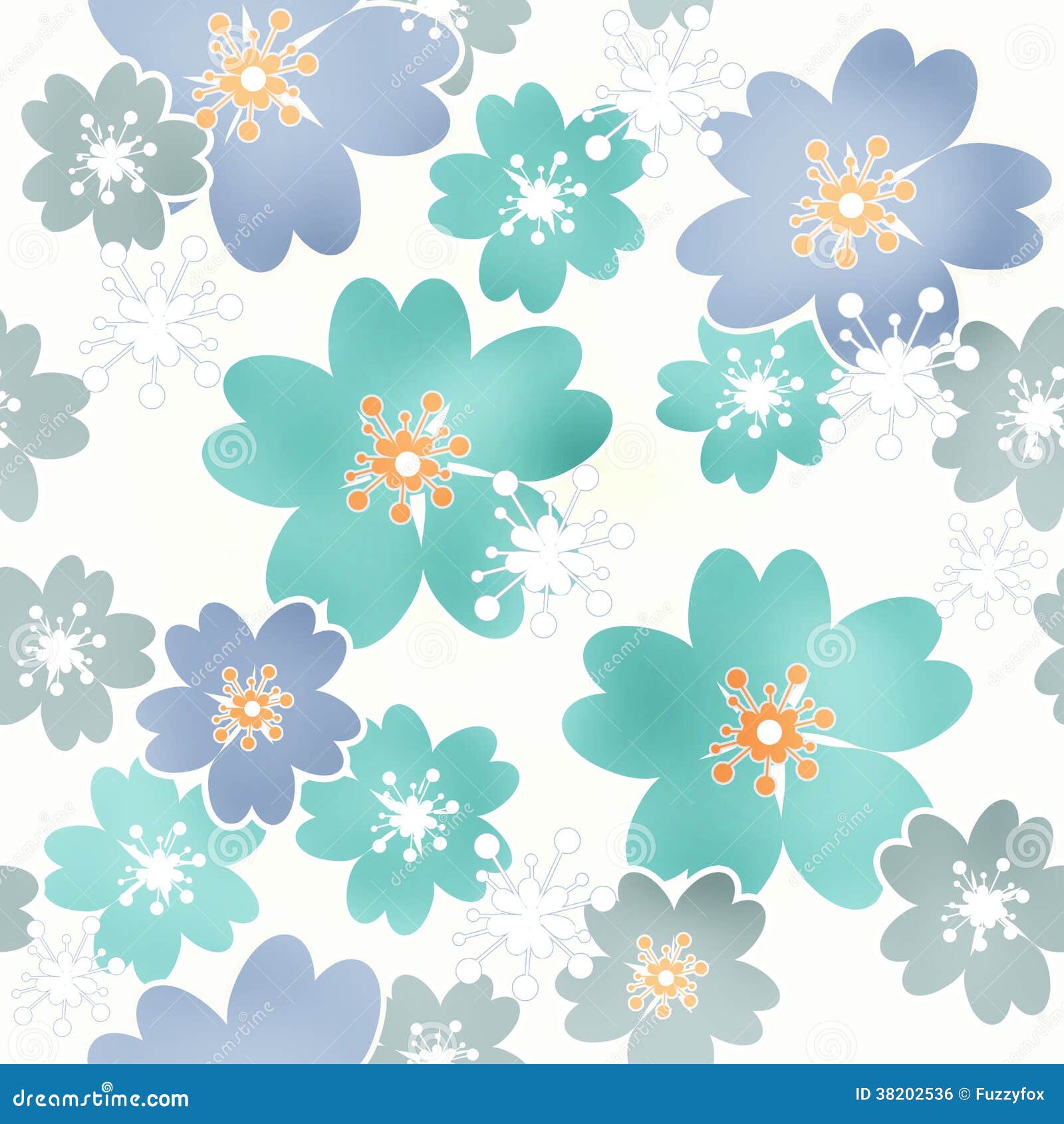 Seamless Floral Pattern Texture On White Background Stock Illustration