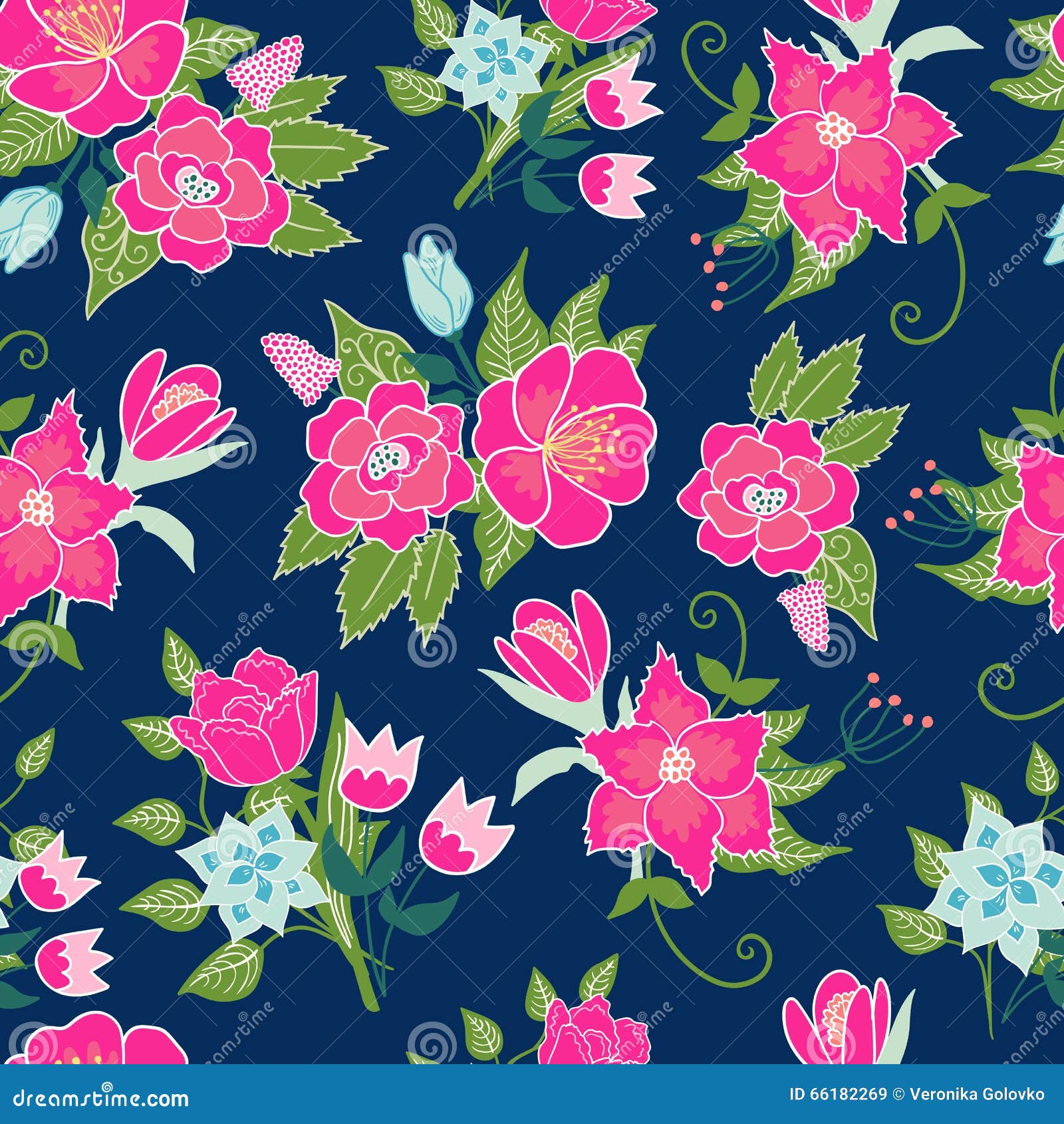 Seamless Floral Pattern Vector Background Stock Vector Illustration