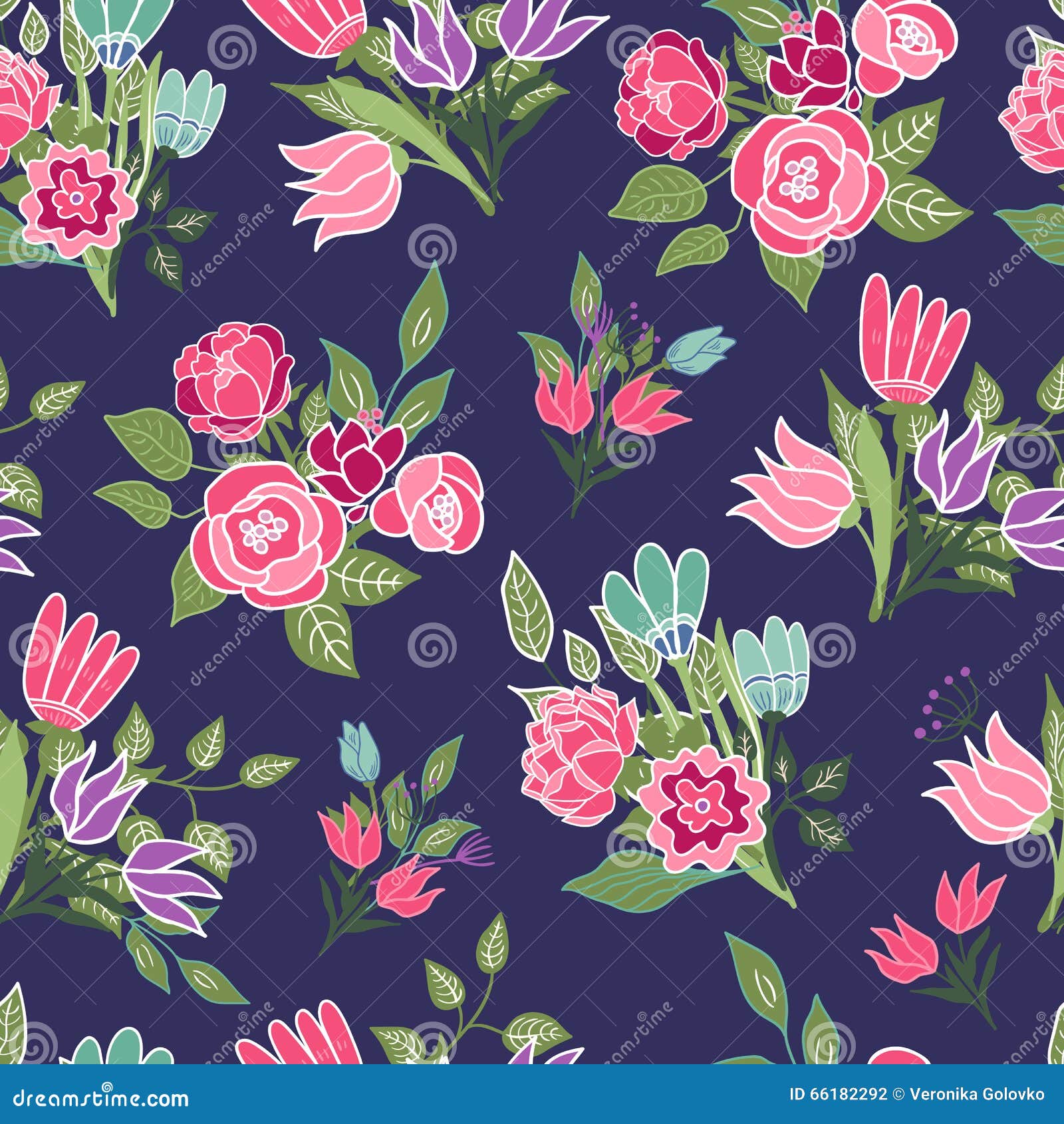 Seamless Floral Pattern Vector Background Stock Vector - Illustration ...