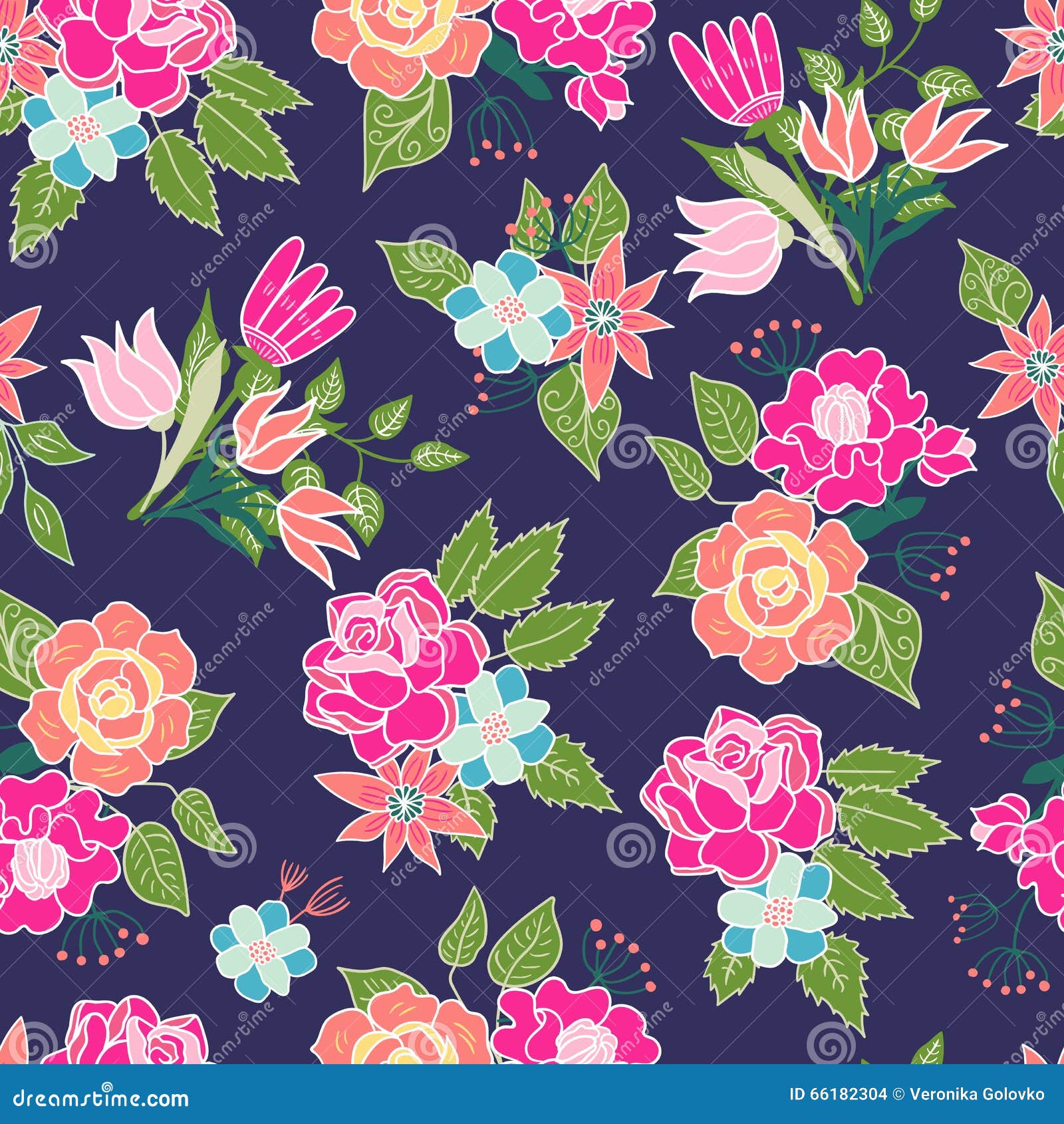 Seamless Floral Pattern Vector Background Stock Vector - Illustration ...